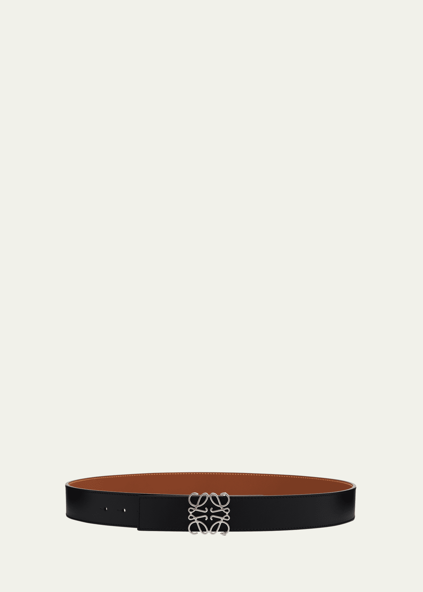 Loewe Men's Reversible Leather Anagram-Buckle Belt - Bergdorf Goodman