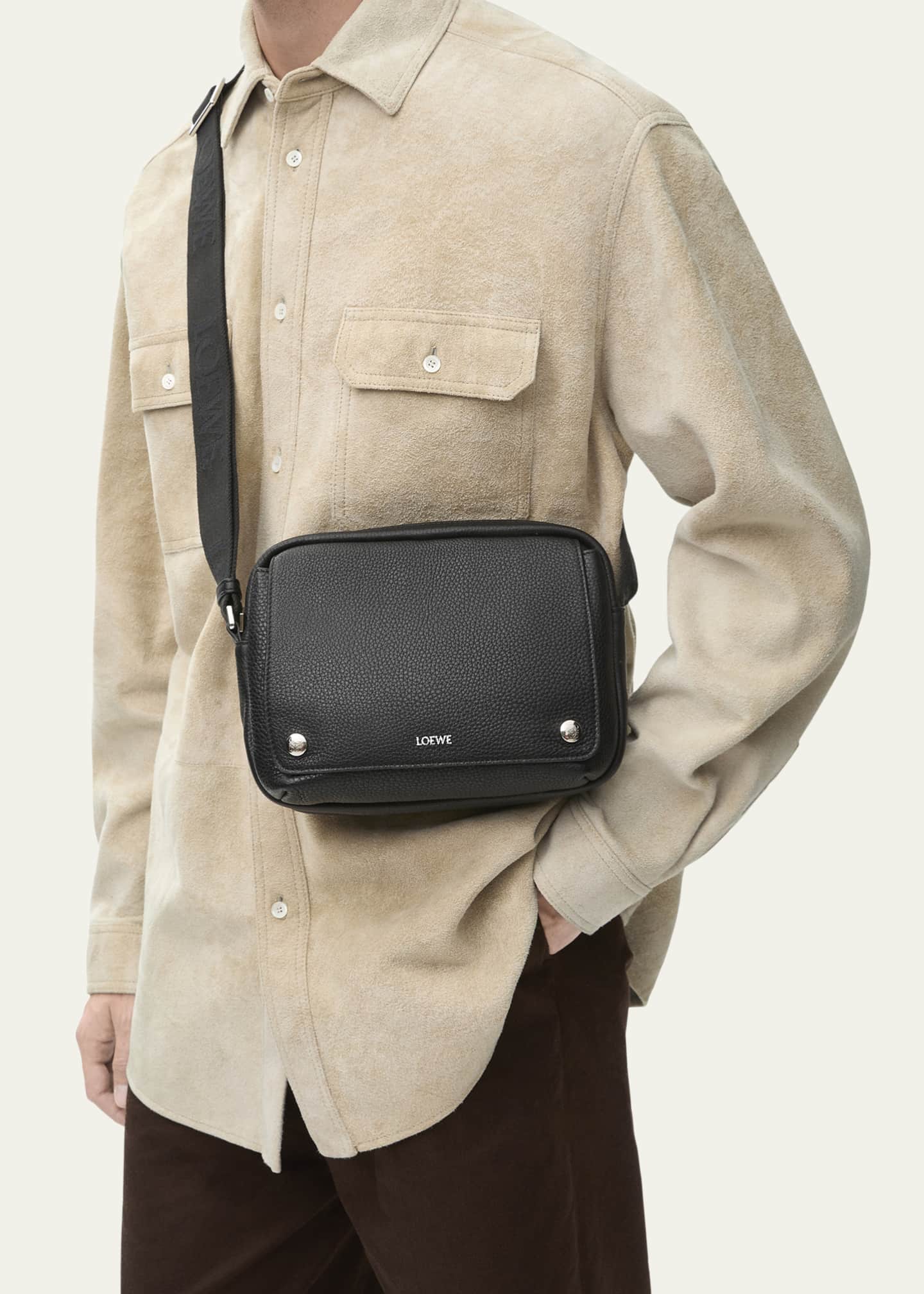 Loewe Men's XS Pebble Leather Messenger Bag - Bergdorf Goodman
