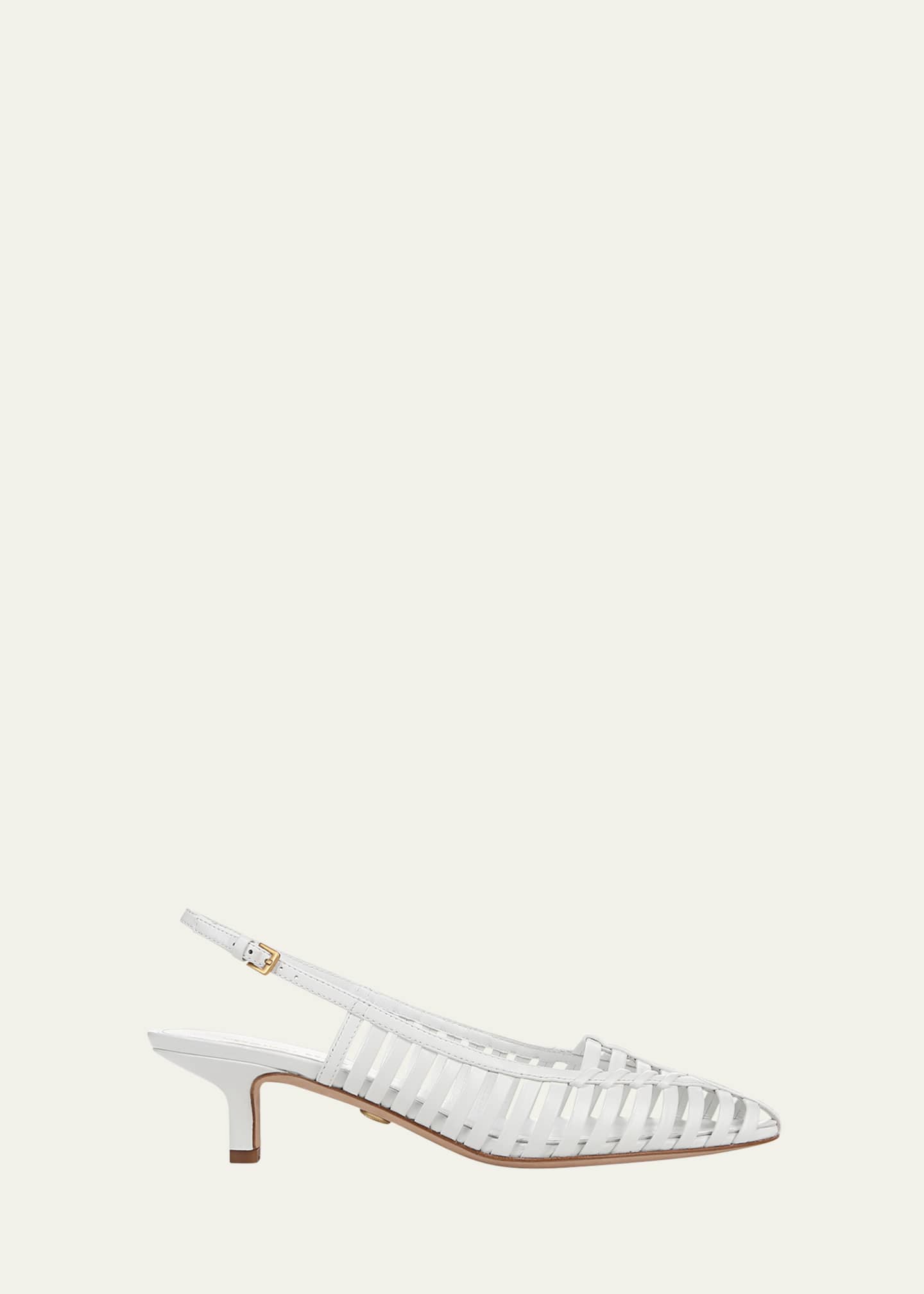 Veronica Beard Britte Caged Leather Kitten Pumps - Bergdorf Goodman