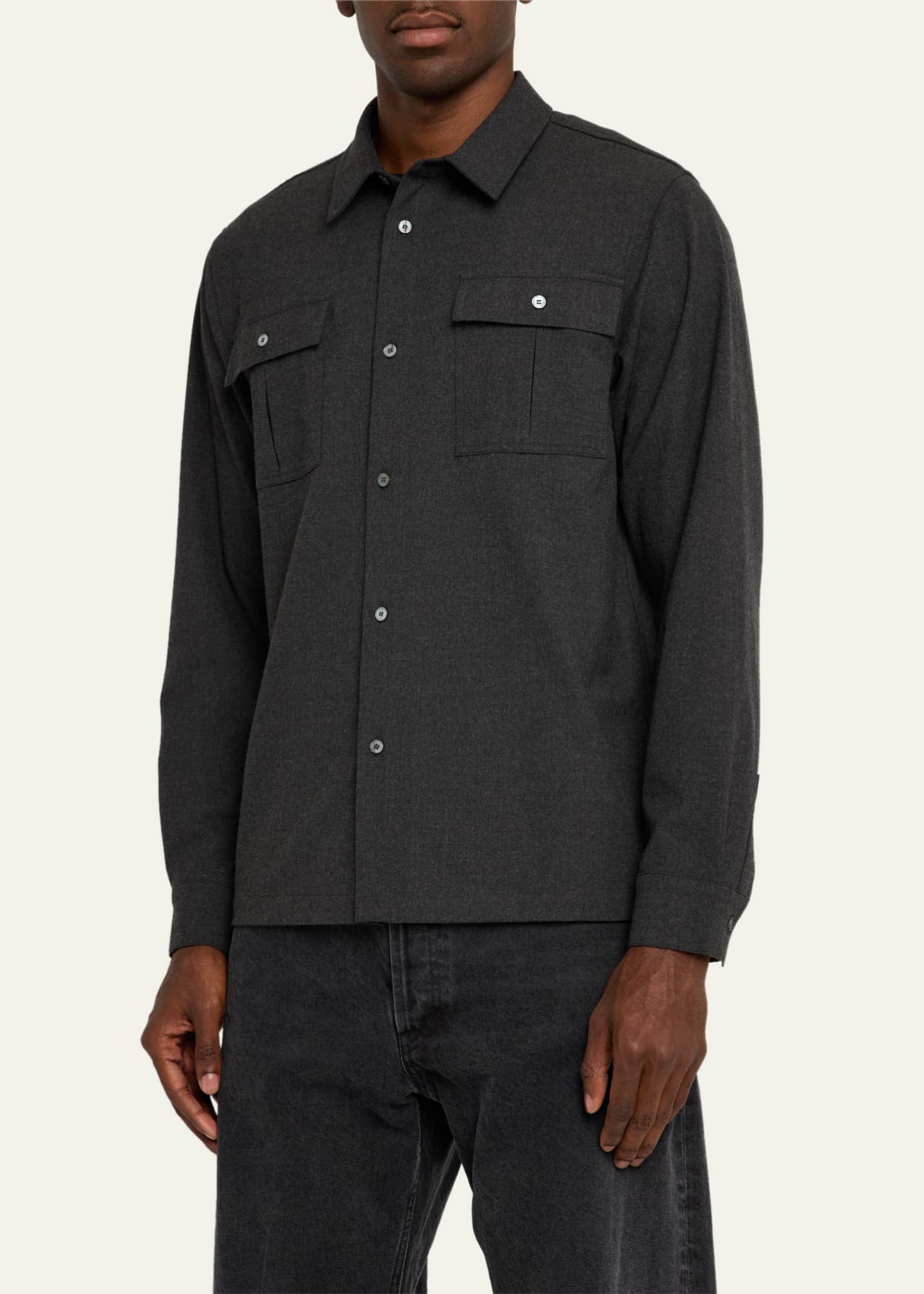 FRAME Men's Classic Flannel Overshirt - Bergdorf Goodman