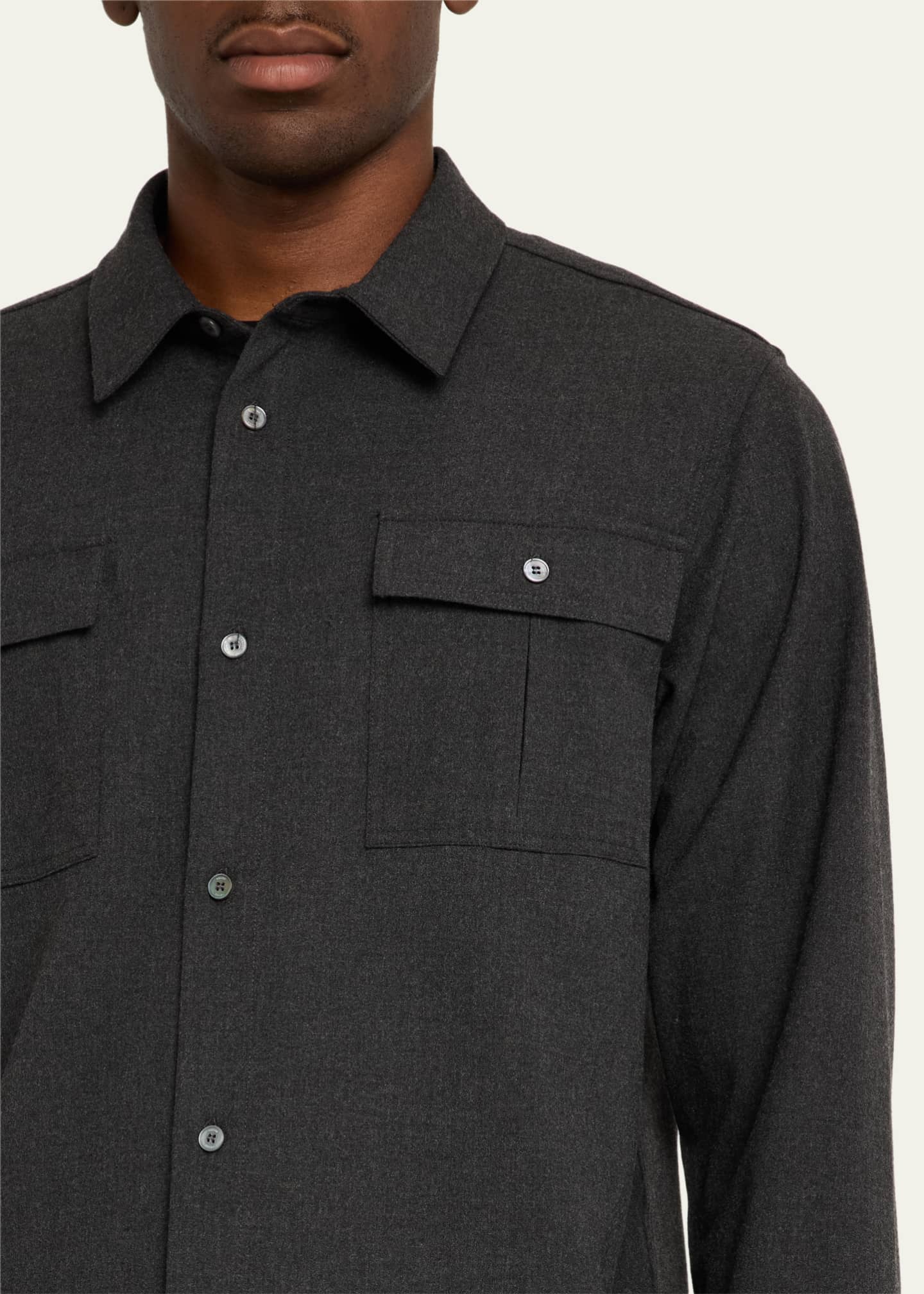 FRAME Men's Classic Flannel Overshirt - Bergdorf Goodman