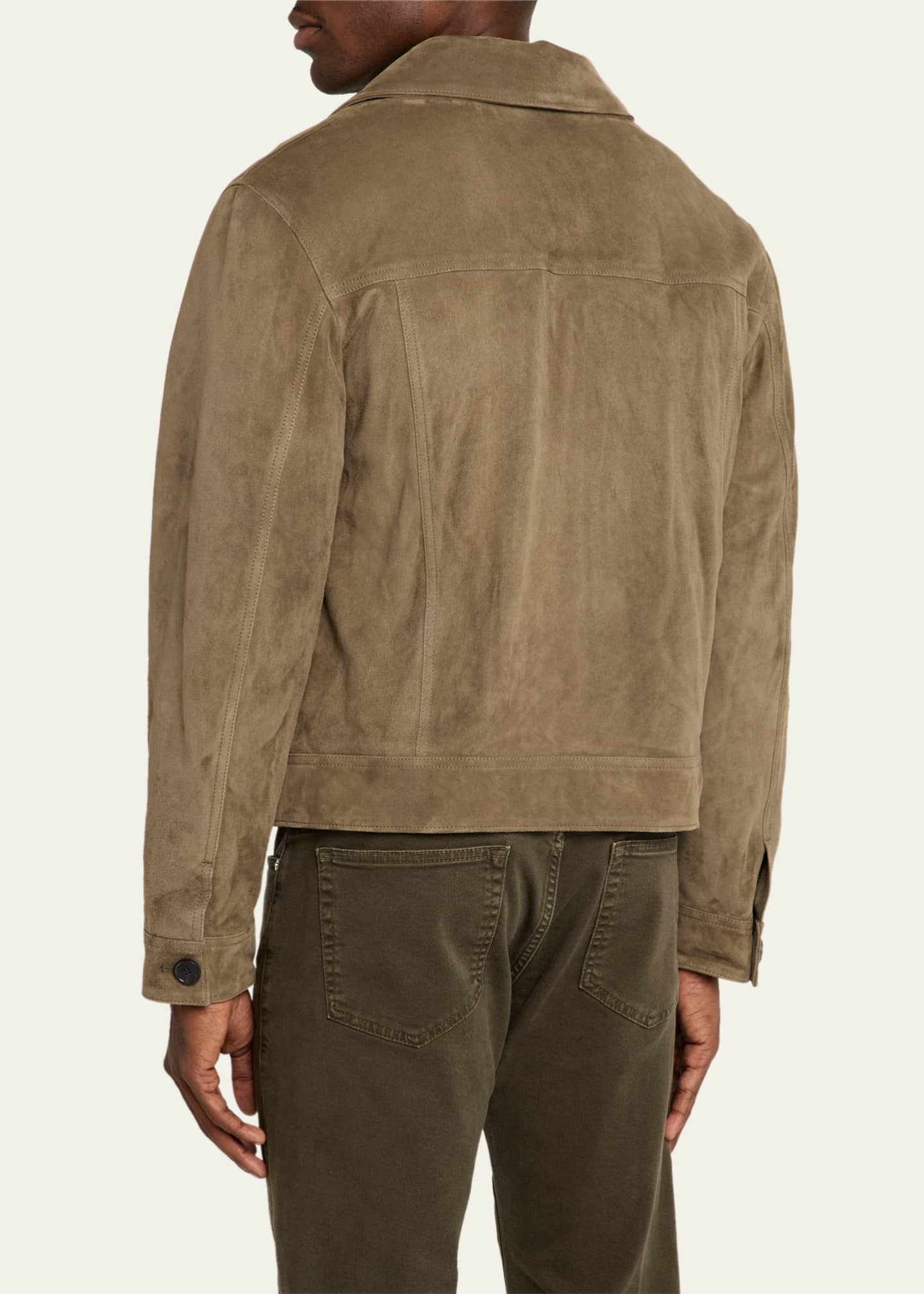 FRAME Men's Suede Trucker Jacket - Bergdorf Goodman
