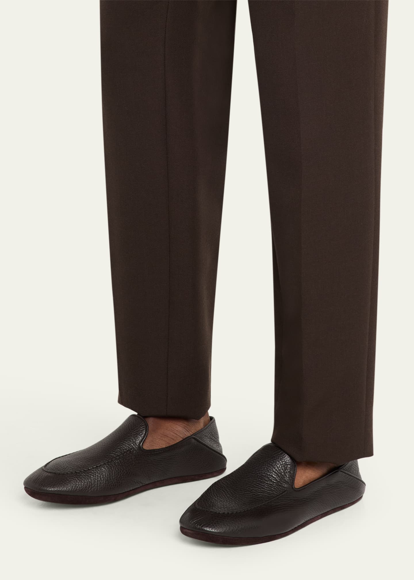 Bergdorf Goodman Men's Deerskin Leather Lounge Slippers - Bergdorf Goodman