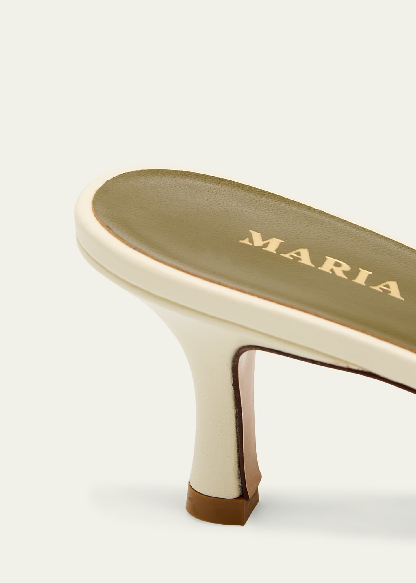 Maria Luca Leather Chain Kitten Mule Pumps - Bergdorf Goodman