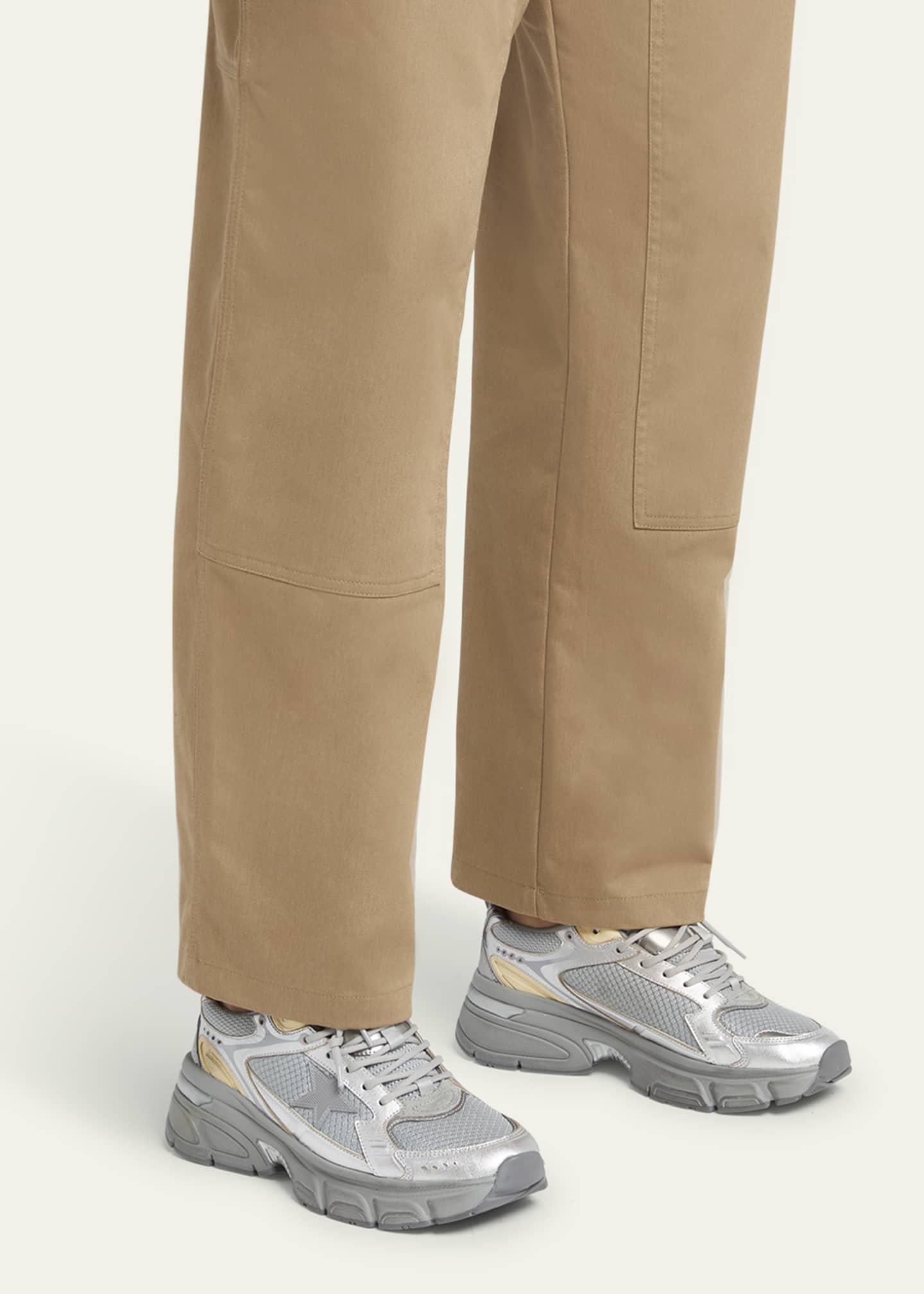 Golden Goose Men's Lightstar Mesh and Leather Runner Sneakers ...