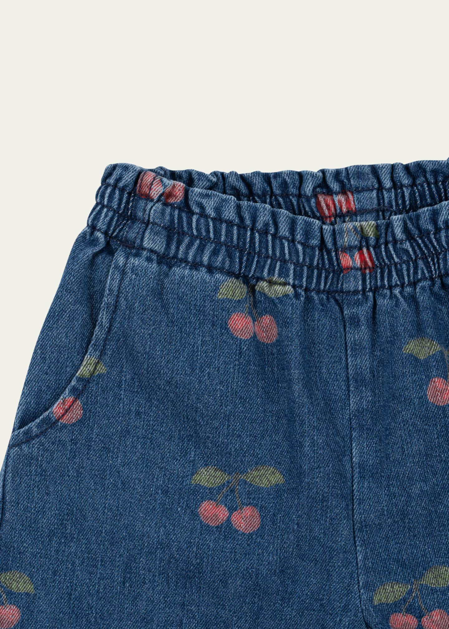Konges Slojd Girl's Magot Cherry-Print Denim Pocket Pants - Bergdorf ...