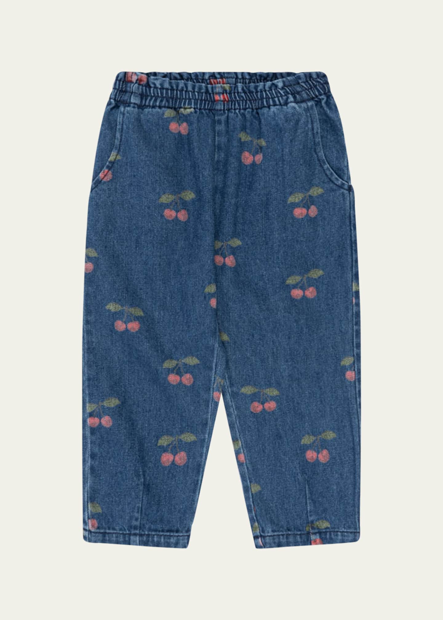 Konges Slojd Girl's Magot Cherry-Print Denim Pocket Pants - Bergdorf ...