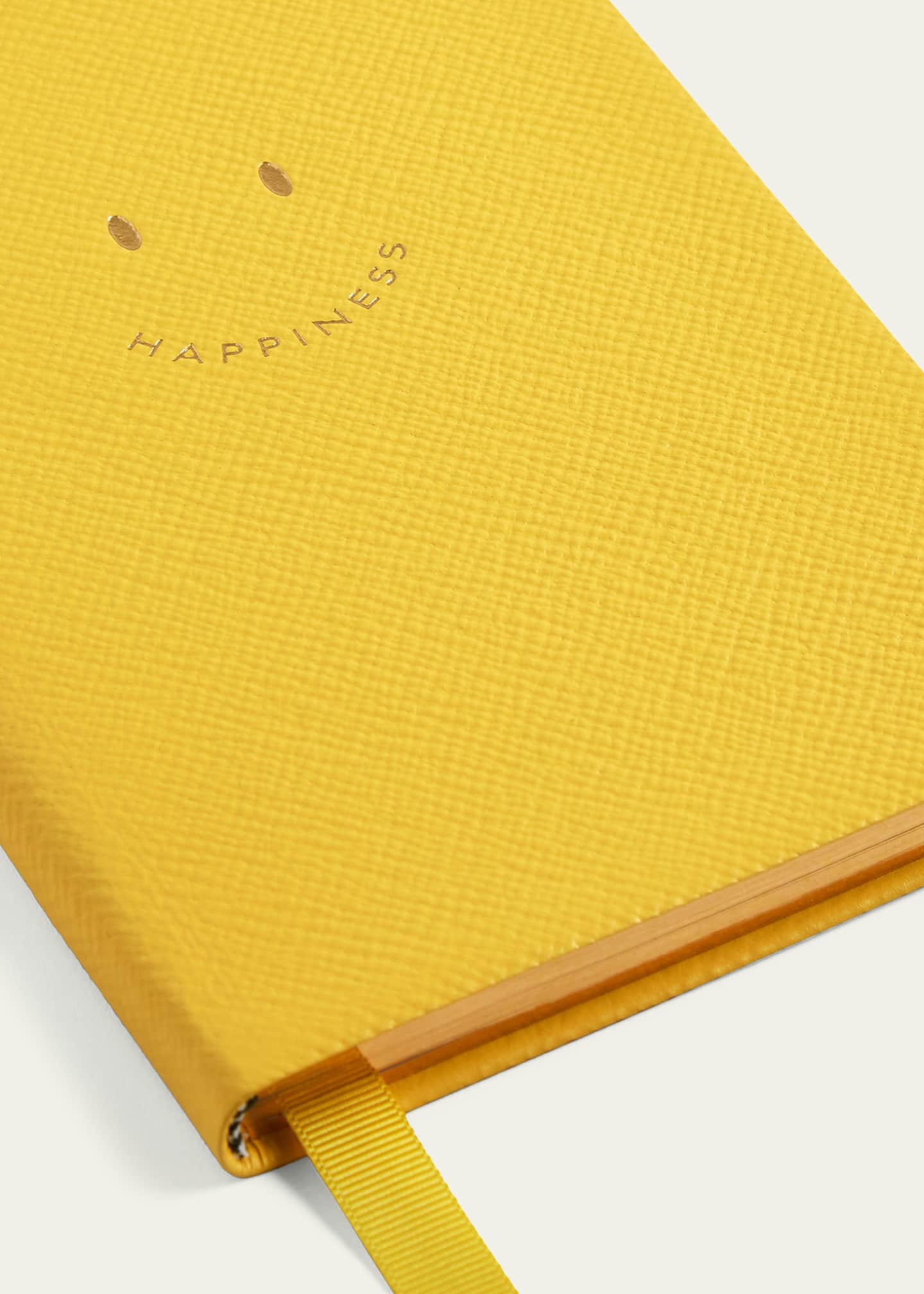 Smythson "Happiness" Chelsea Notebook in Panama Leather, Lemon ...