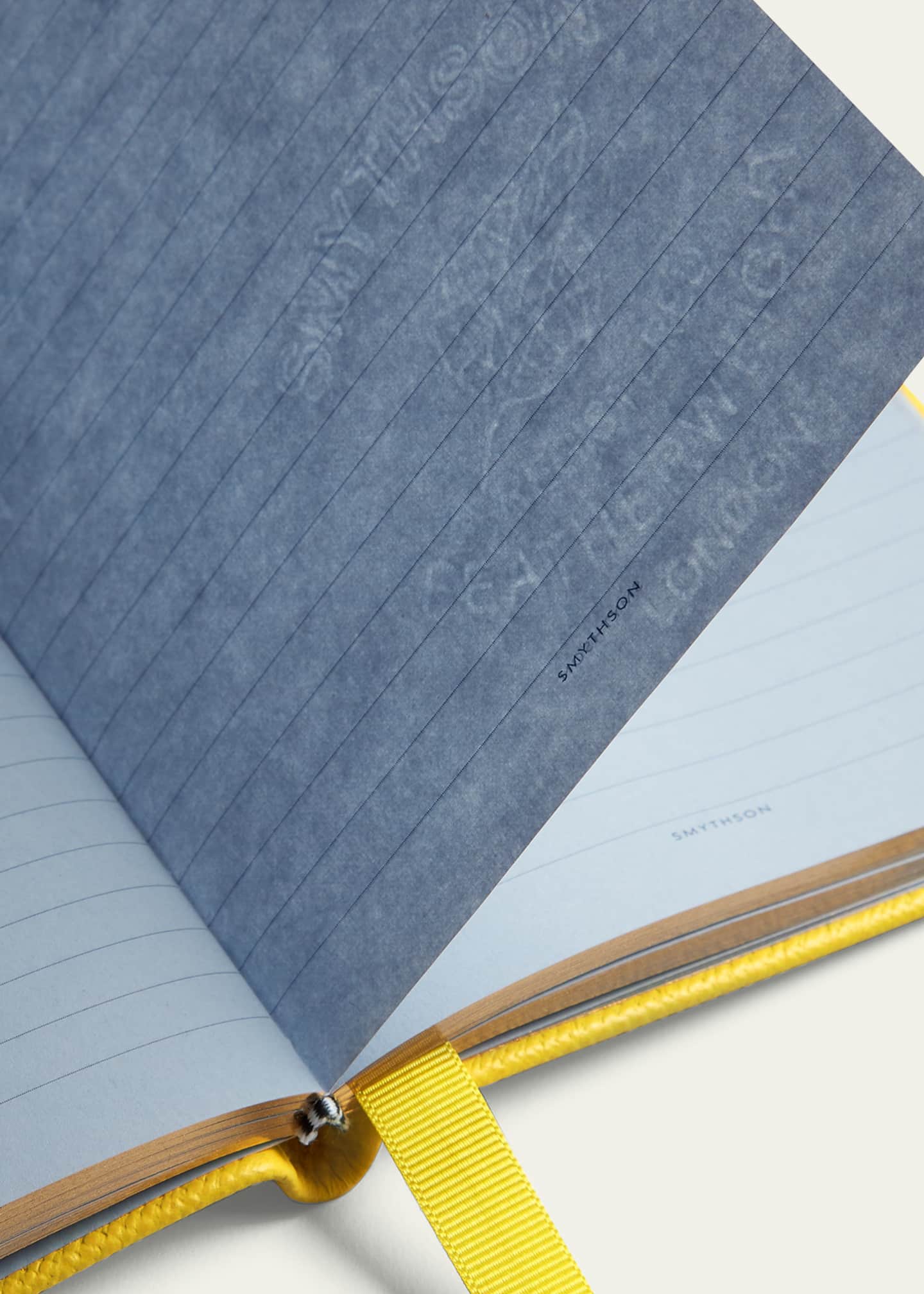 Smythson "Happiness" Chelsea Notebook in Panama Leather, Lemon ...