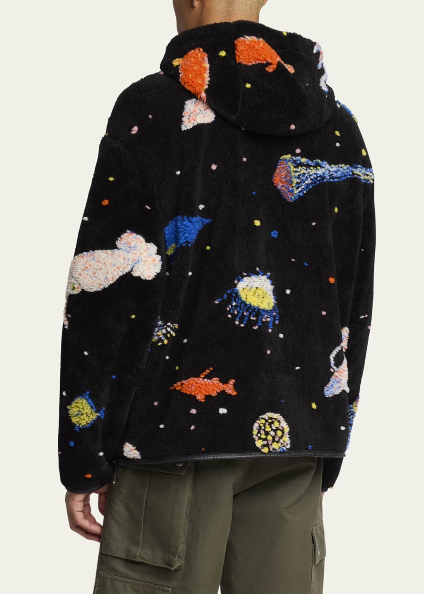 Loewe Men's Deep Sea Fleece Hooded Jacket - Bergdorf Goodman