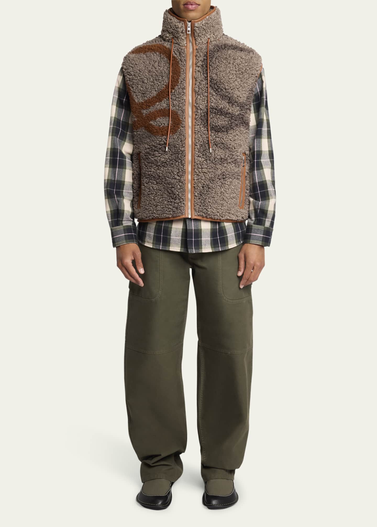 Loewe Men's Large Anagram Fleece Vest - Bergdorf Goodman