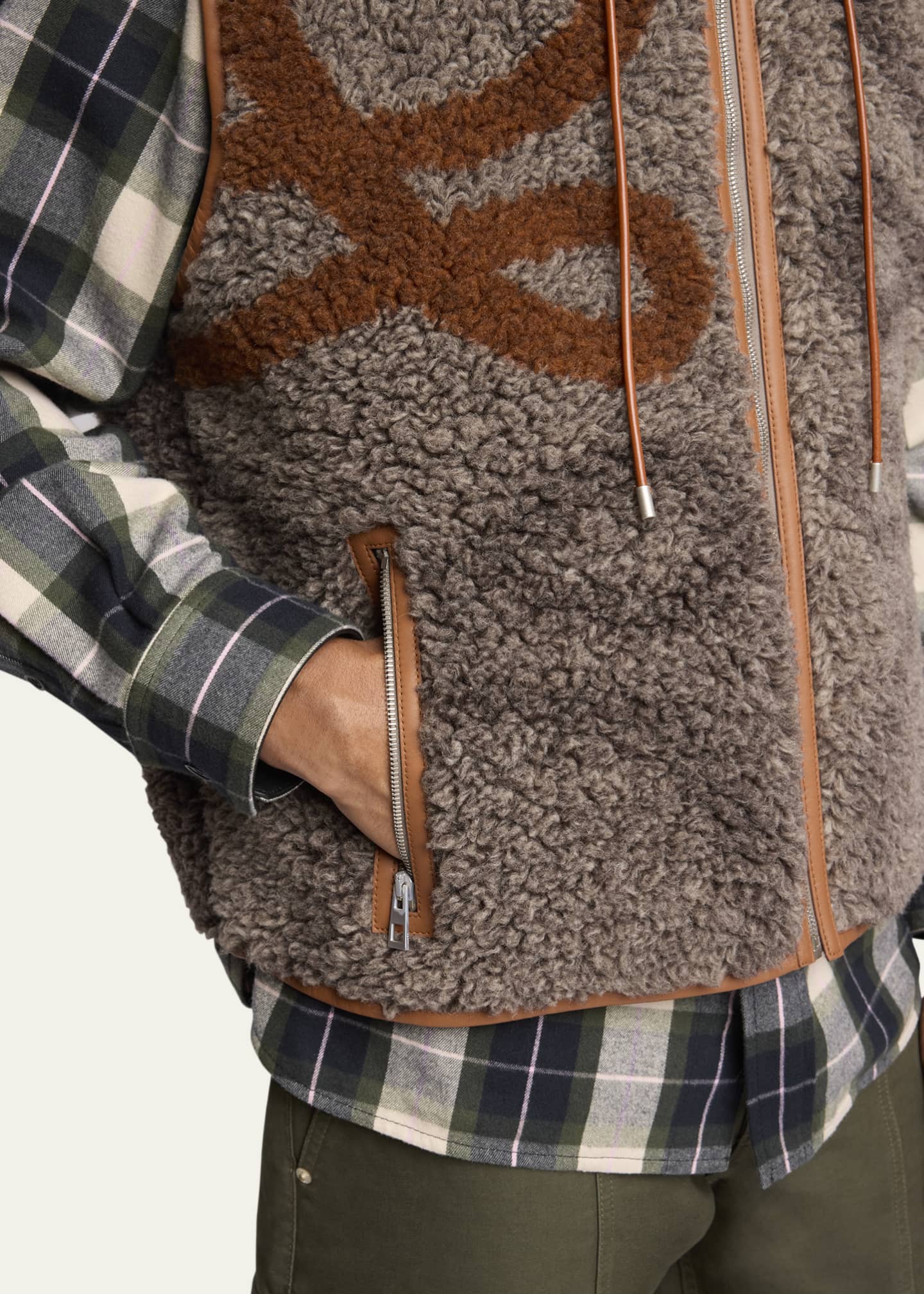 Loewe Men's Large Anagram Fleece Vest - Bergdorf Goodman