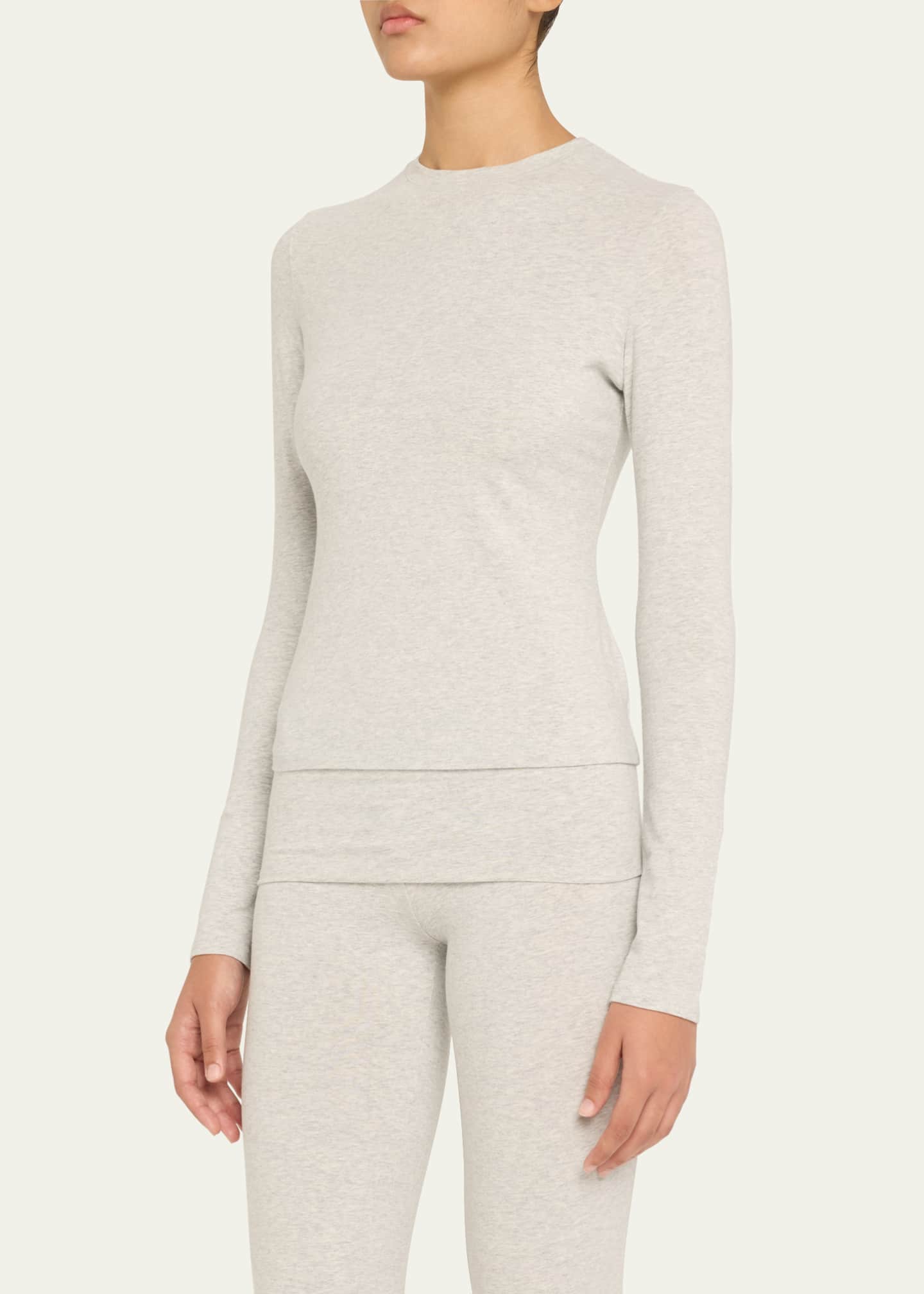 SKIMS Cotton Jersey Long-Sleeve Crewneck T-Shirt - Bergdorf Goodman