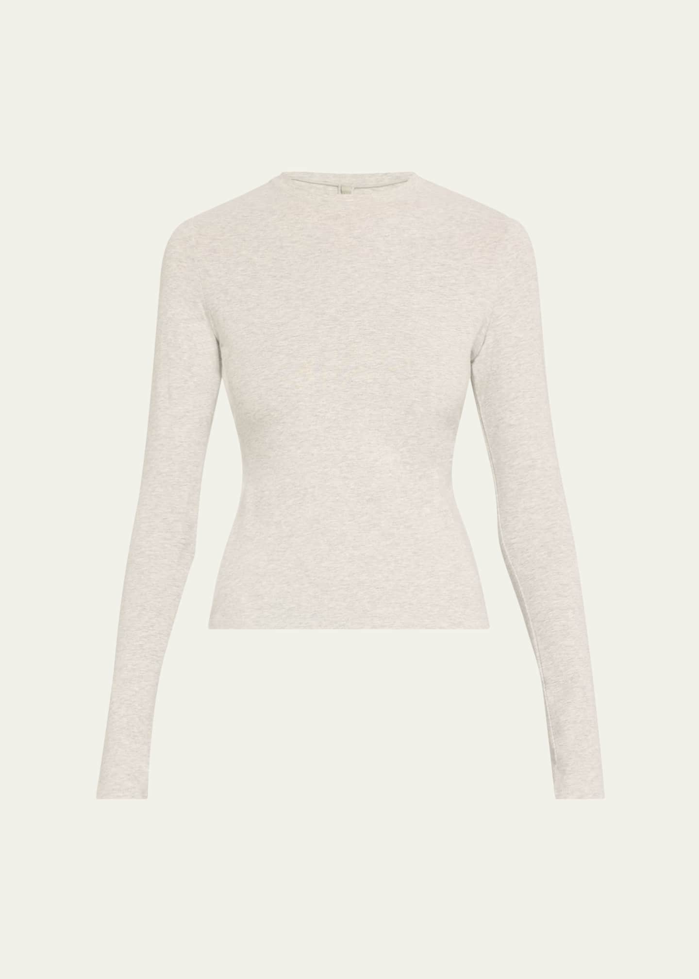 SKIMS Cotton Jersey Long-Sleeve Crewneck T-Shirt - Bergdorf Goodman