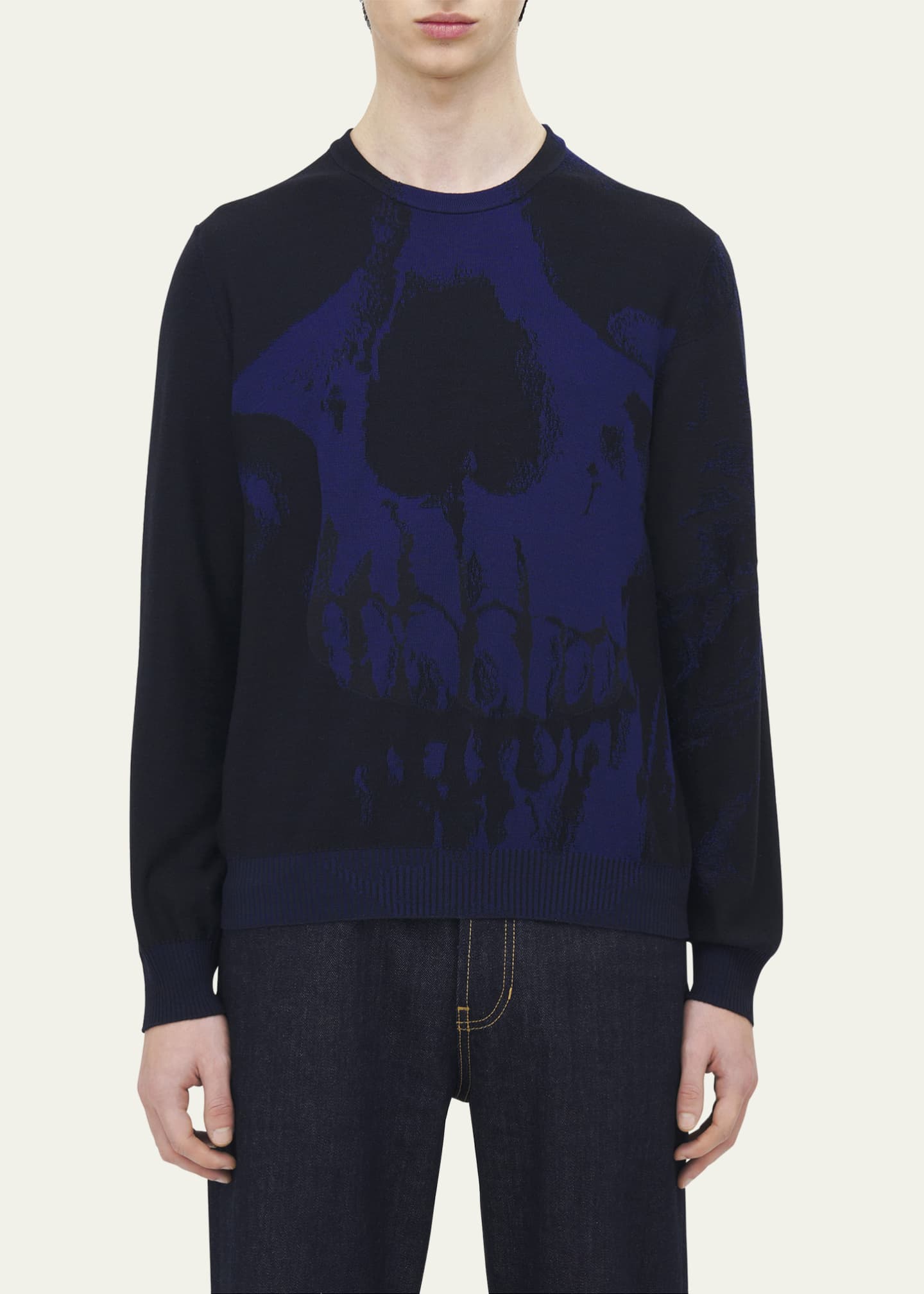 McQueen Men's Exploded Skull Sweater - Bergdorf Goodman