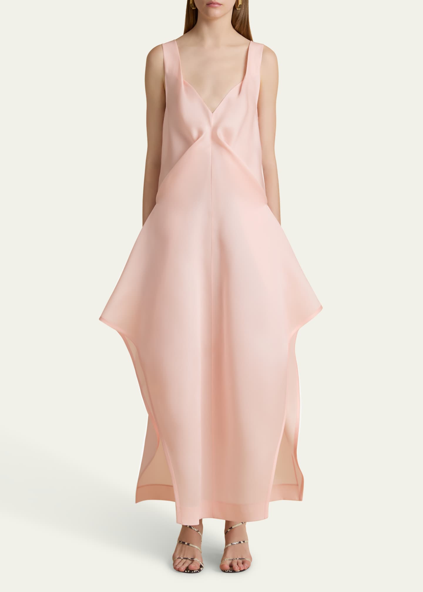 Khaite Kenith Flared Silk Organza Maxi Dress - Bergdorf Goodman