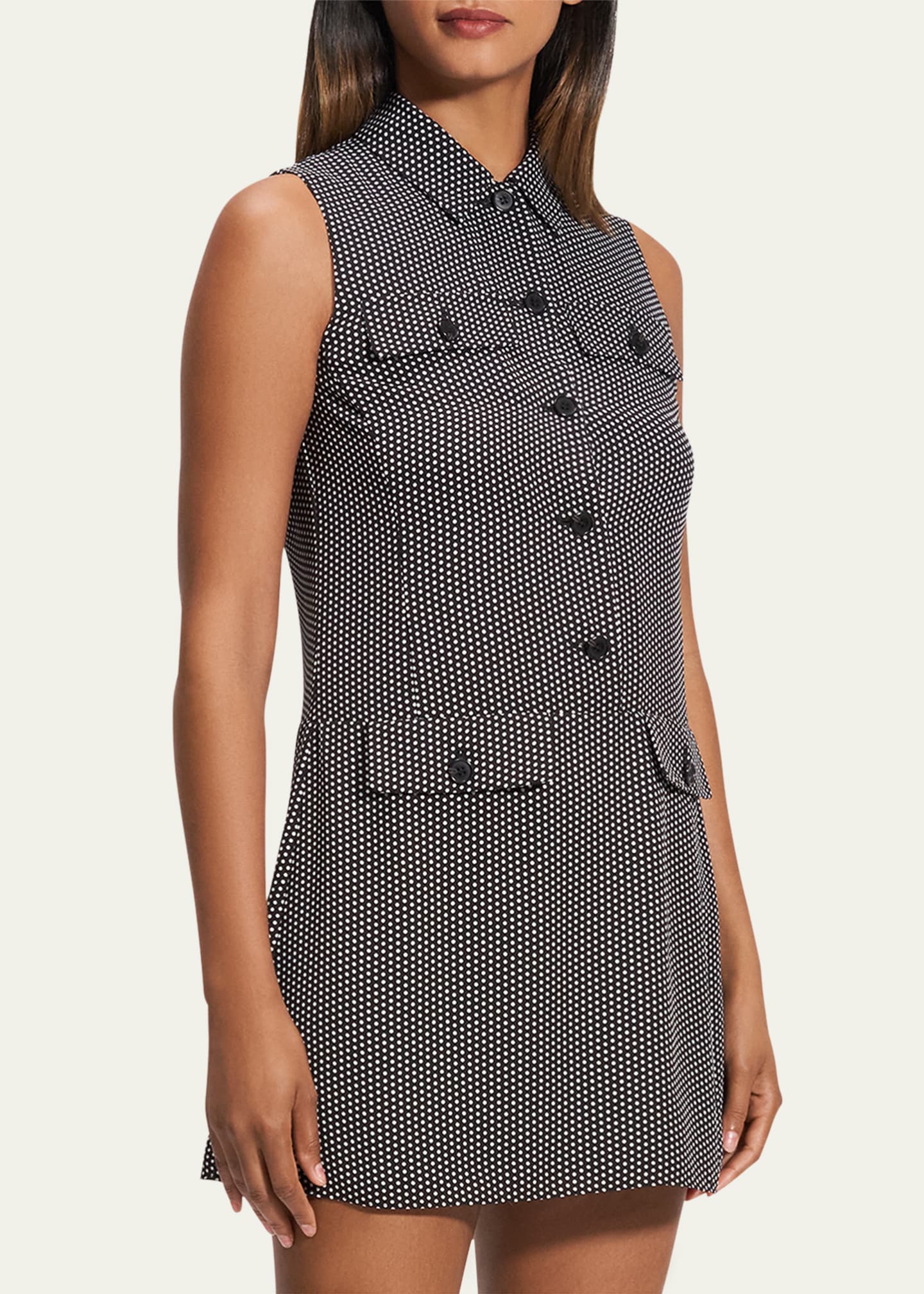 Theory Dot Military Mini Dress - Bergdorf Goodman