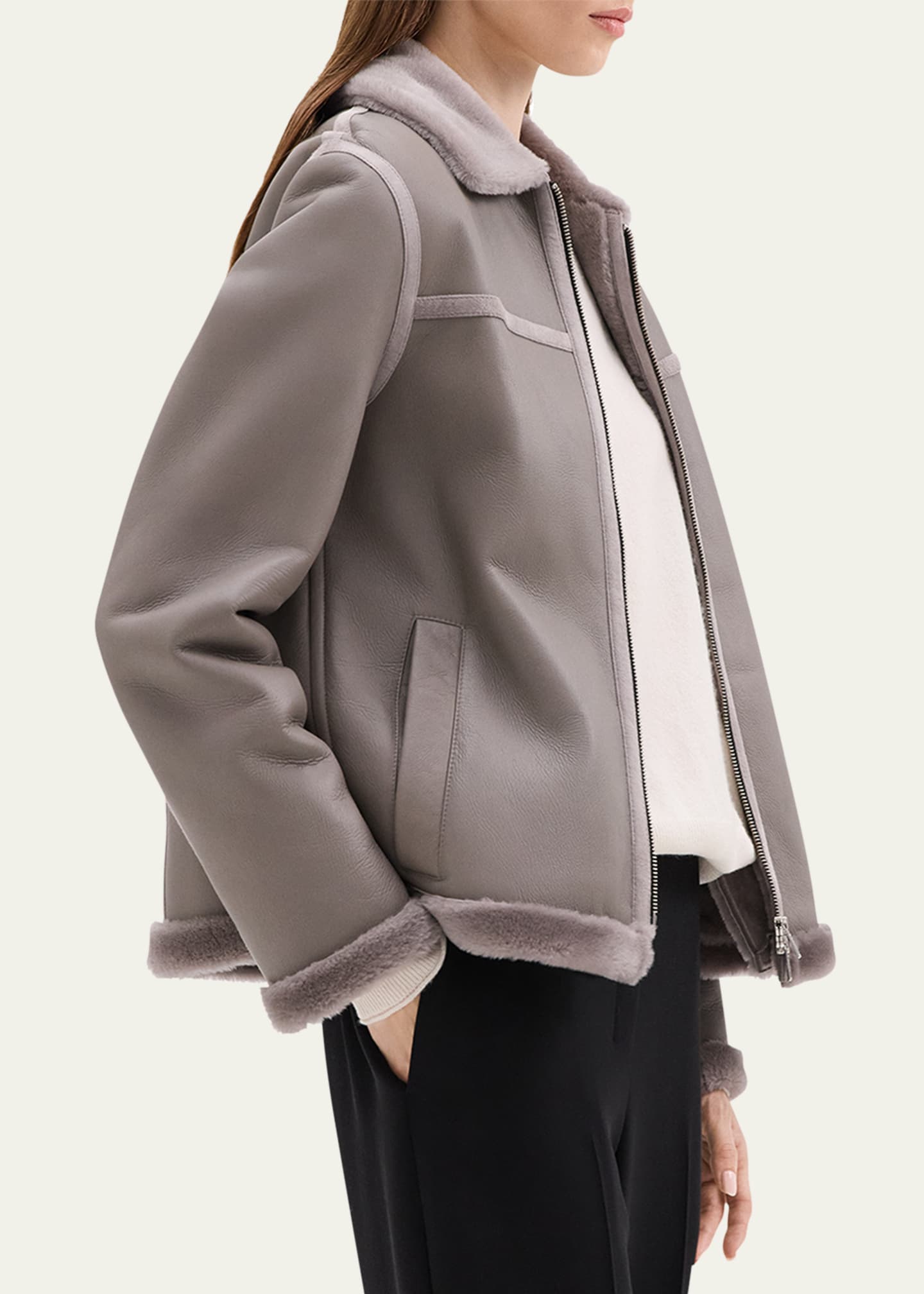 Theory A-Line Shearling Jacket - Bergdorf Goodman