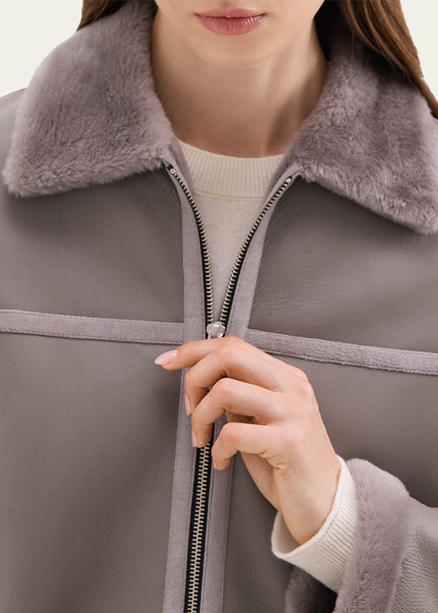 Theory A-Line Shearling Jacket - Bergdorf Goodman