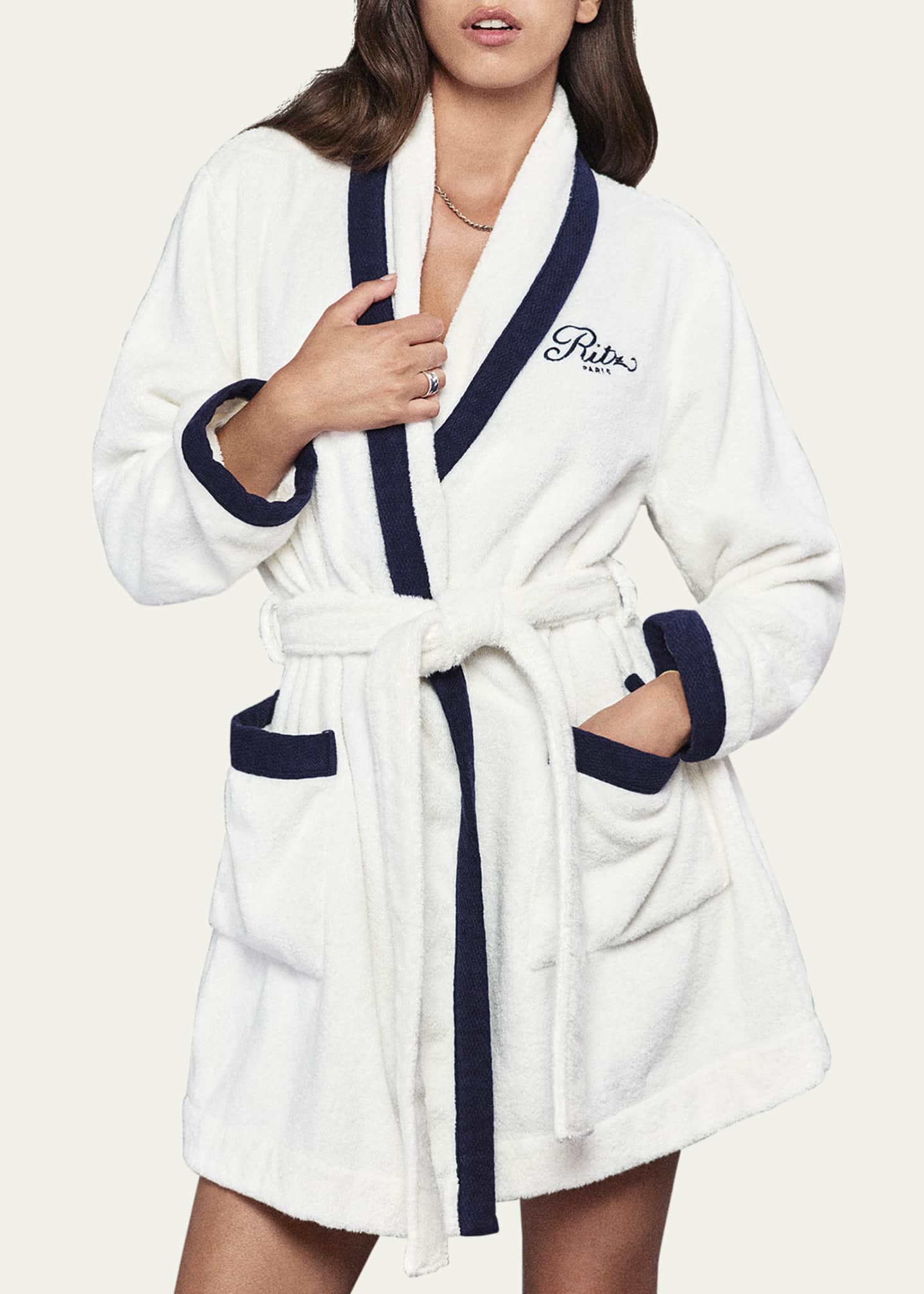 FRAME x Ritz Paris Cotton-Terry Bathrobe - Bergdorf Goodman
