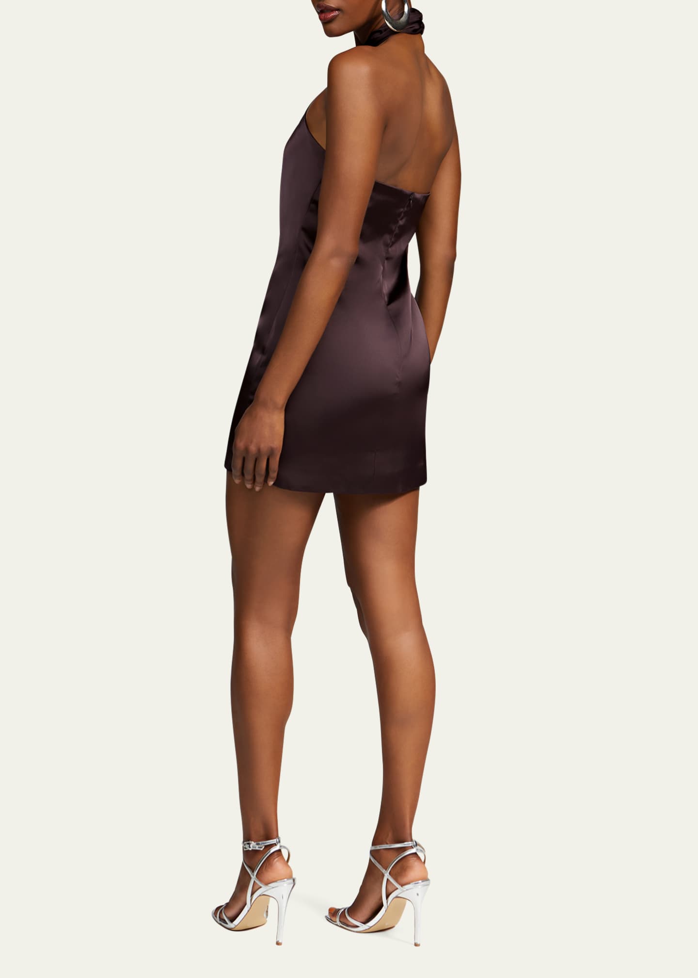 Halston Layla Charmeuse Bodycon Halter Mini Dress - Bergdorf Goodman
