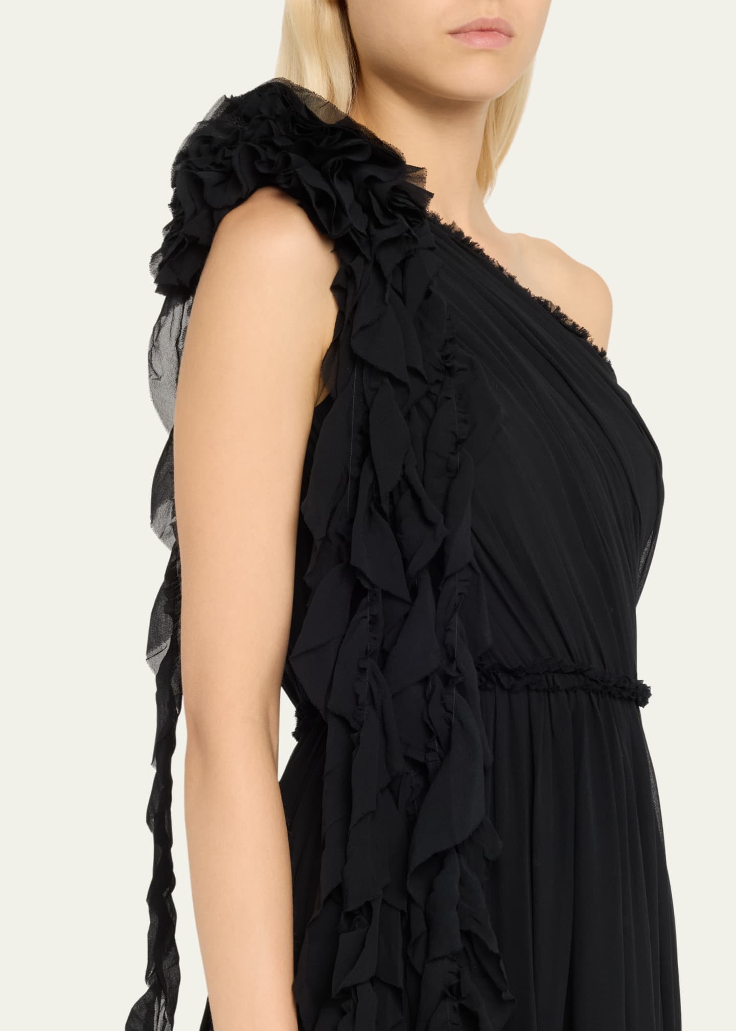 Ulla Johnson Adona One-Shoulder Ruffle Gown - Bergdorf Goodman