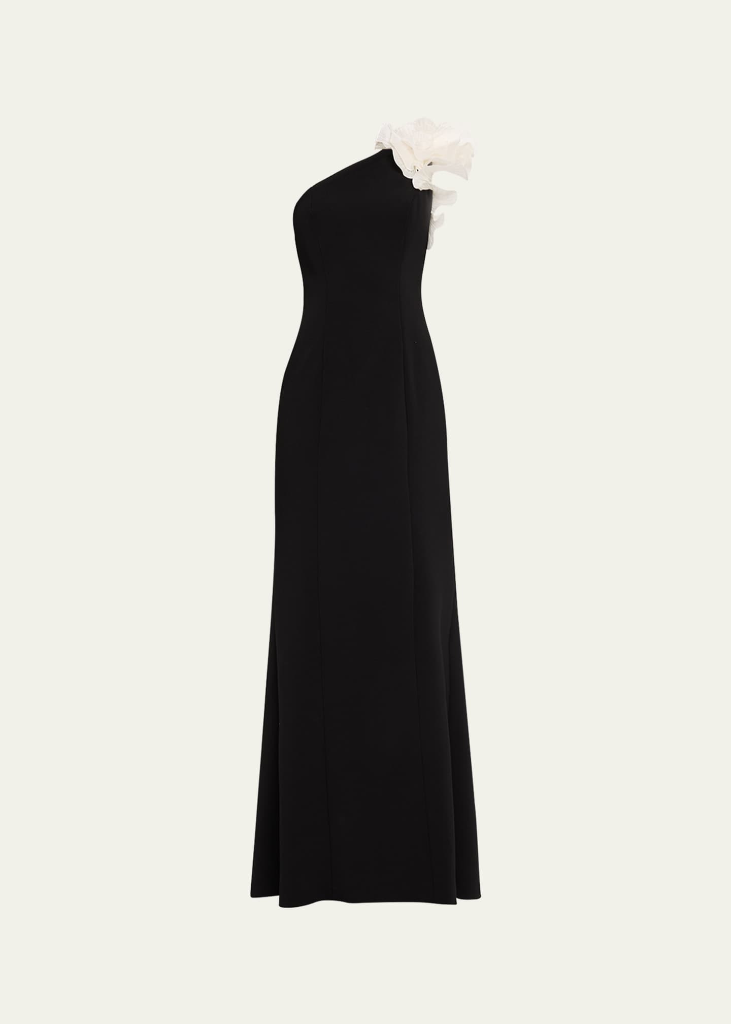 Rickie Freeman for Teri Jon One-Shoulder Crepe Gown - Bergdorf Goodman
