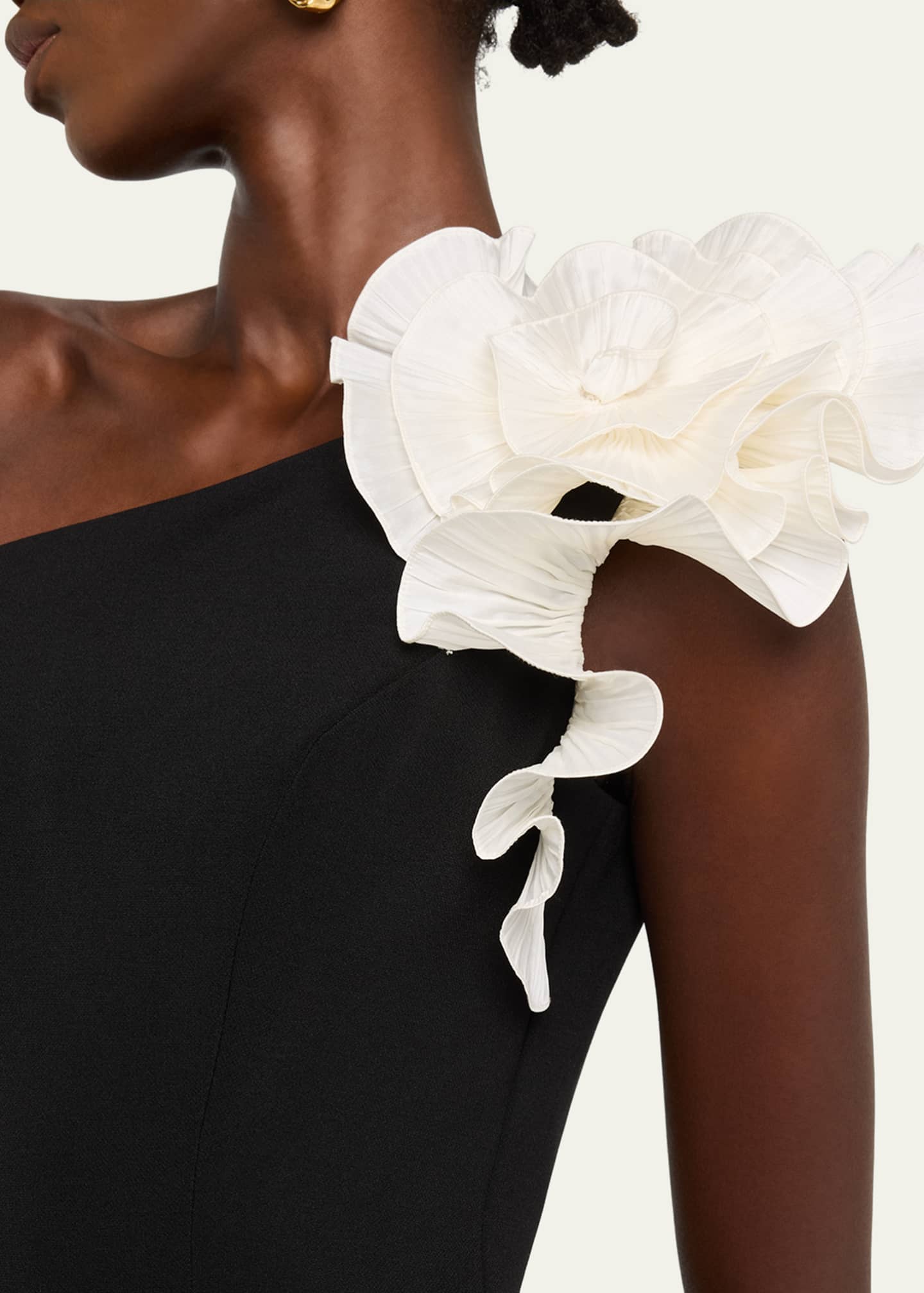 Rickie Freeman for Teri Jon One-Shoulder Crepe Gown - Bergdorf Goodman