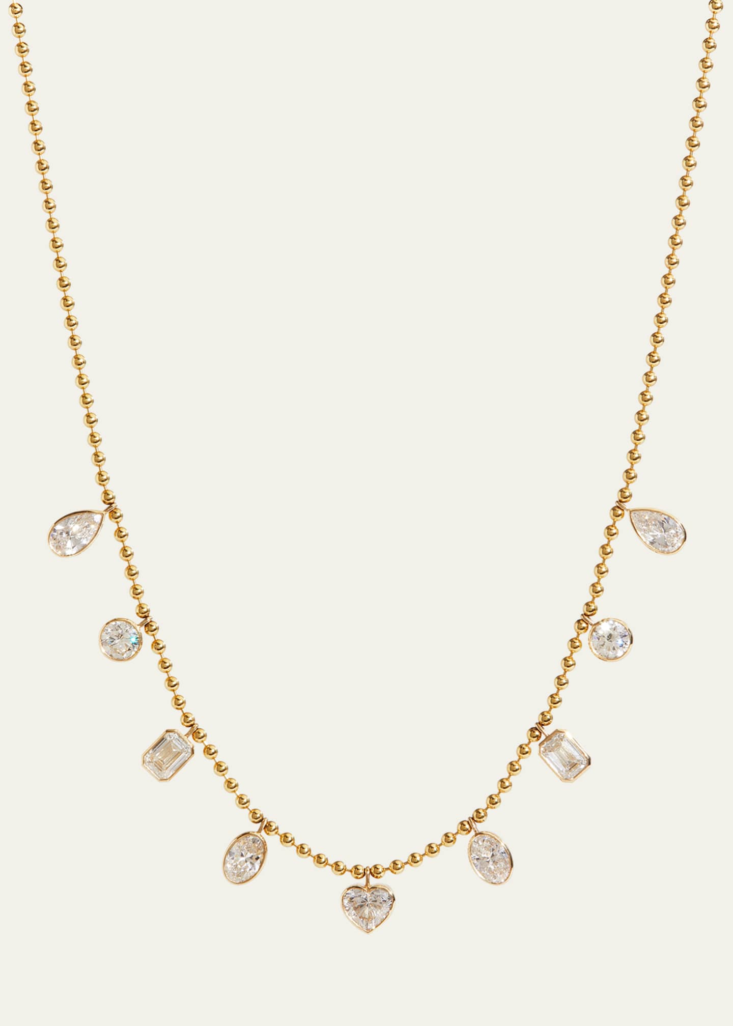 Kendall Row 14K Yellow Gold Fancy Shape Diamond Station Necklace, 16-18 ...