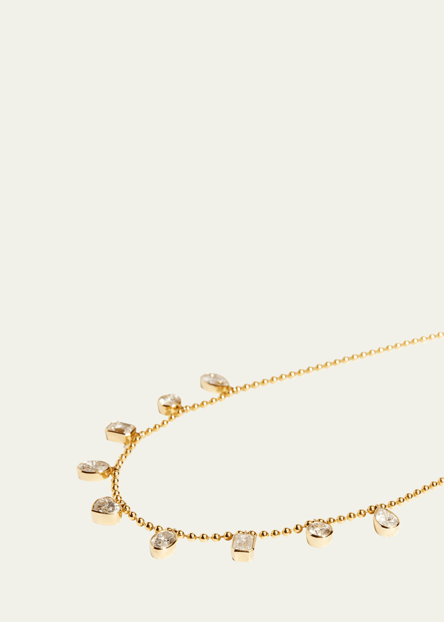 Kendall Row 14K Yellow Gold Fancy Shape Diamond Station Necklace, 16-18 ...