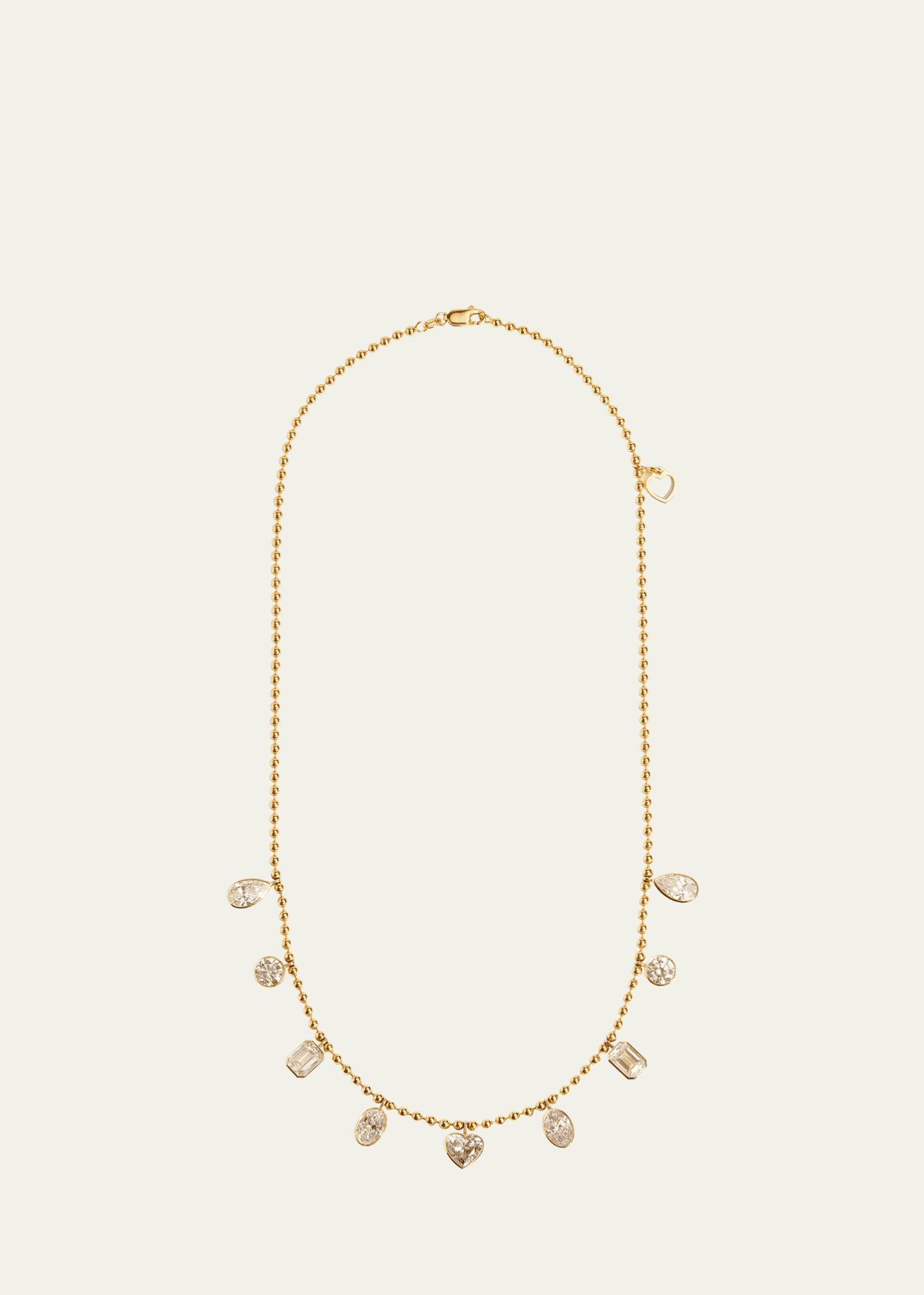 Kendall Row 14K Yellow Gold Fancy Shape Diamond Station Necklace, 16-18 ...