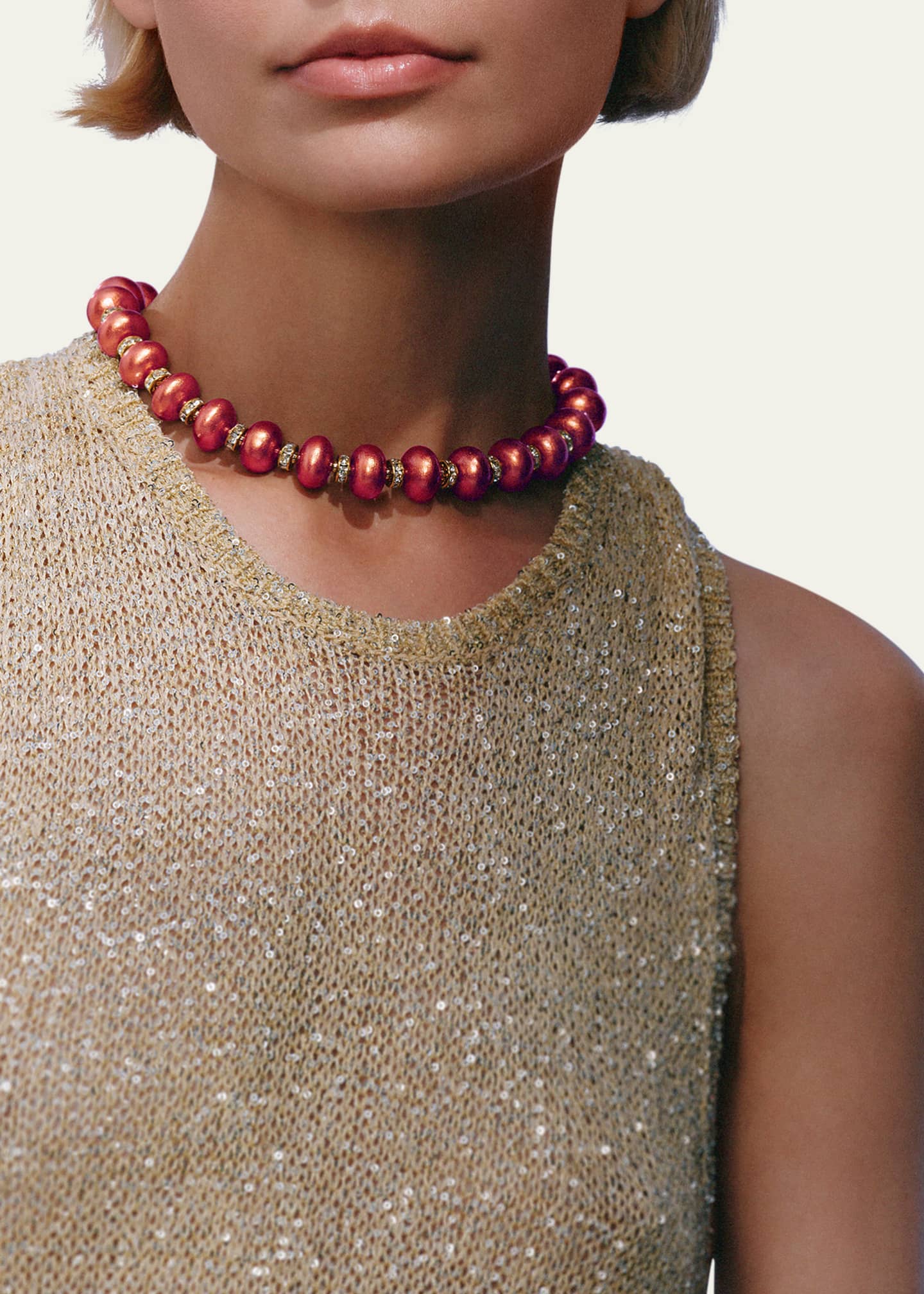 Saule Label Mika Coral Sunset Necklace, 16"L - Bergdorf Goodman