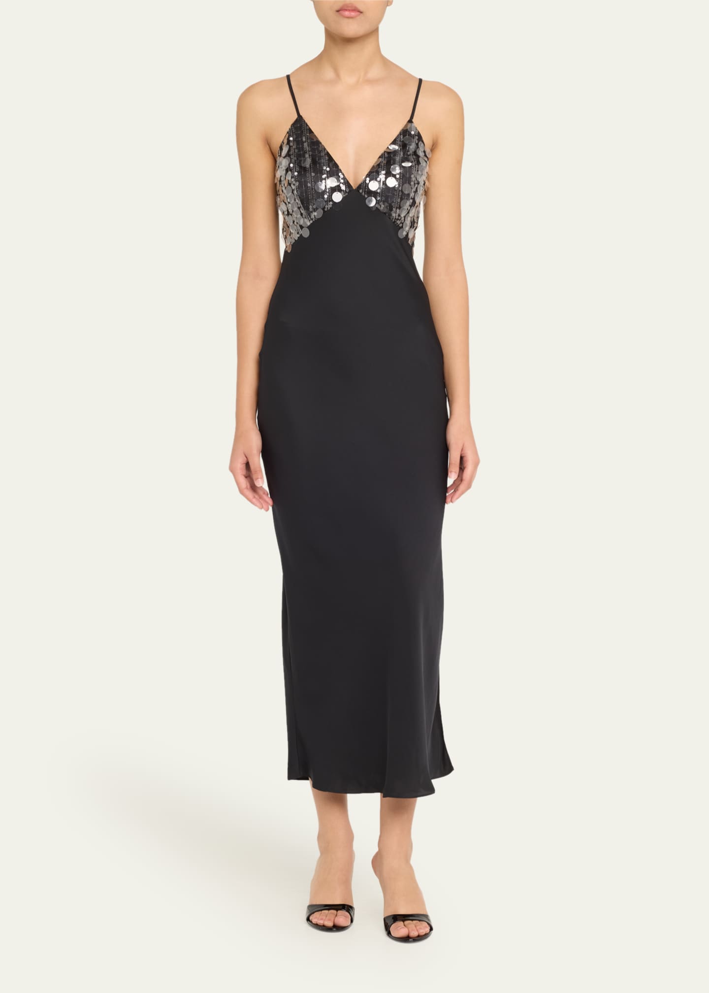 Ramy Brook Nadiene Sequined Satin Slip Dress - Bergdorf Goodman