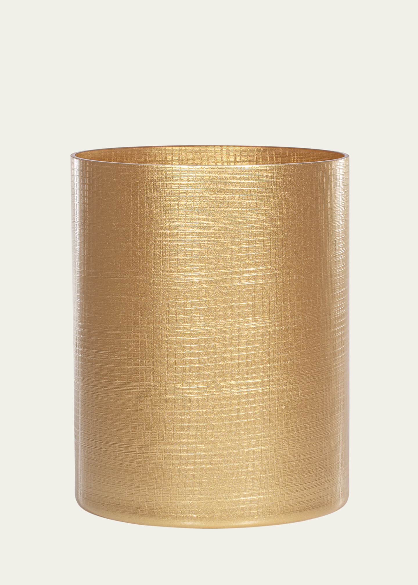 Labrazel Cambric Glass Wastebasket, Gold Enamel - Bergdorf Goodman