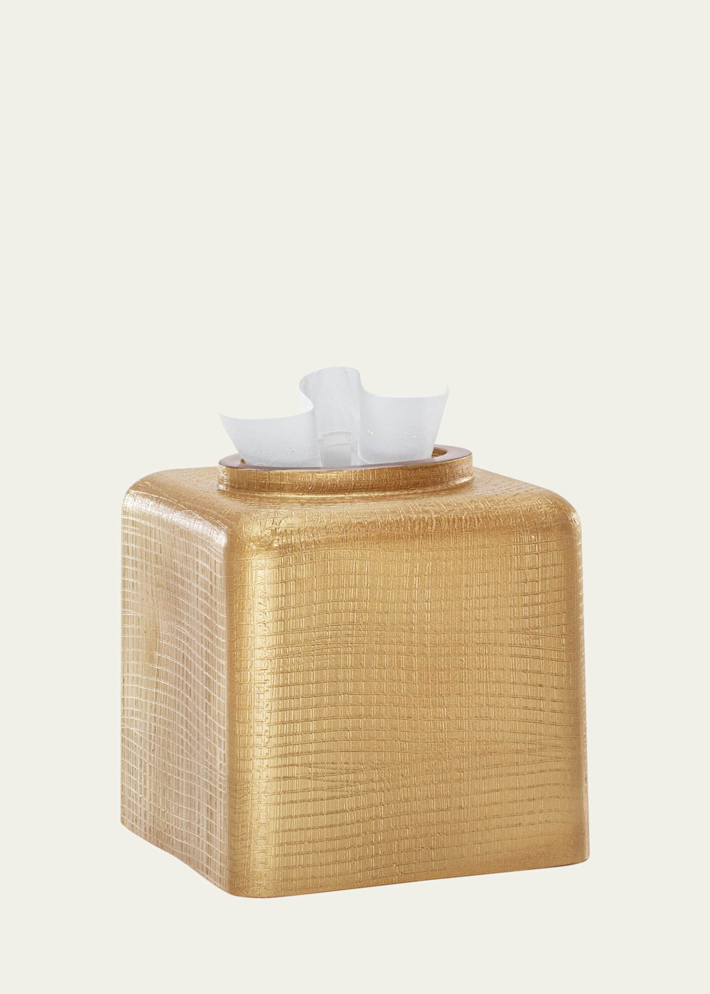 Labrazel Cambric Glass Tissue Box Cover, Gold Enamel - Bergdorf Goodman