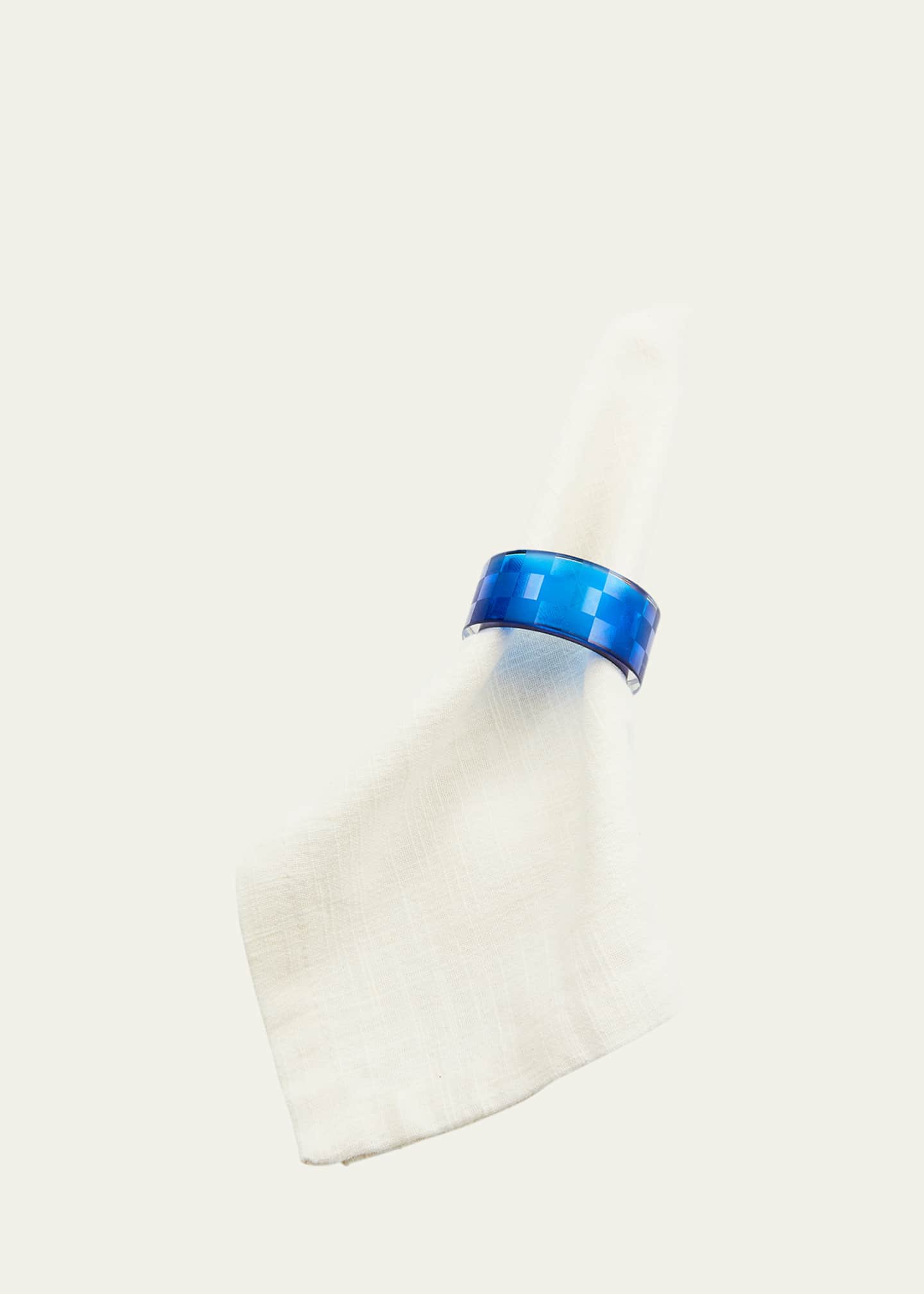MacKenzie-Childs Navy Check Napkin Ring, Set of 4 - Bergdorf Goodman