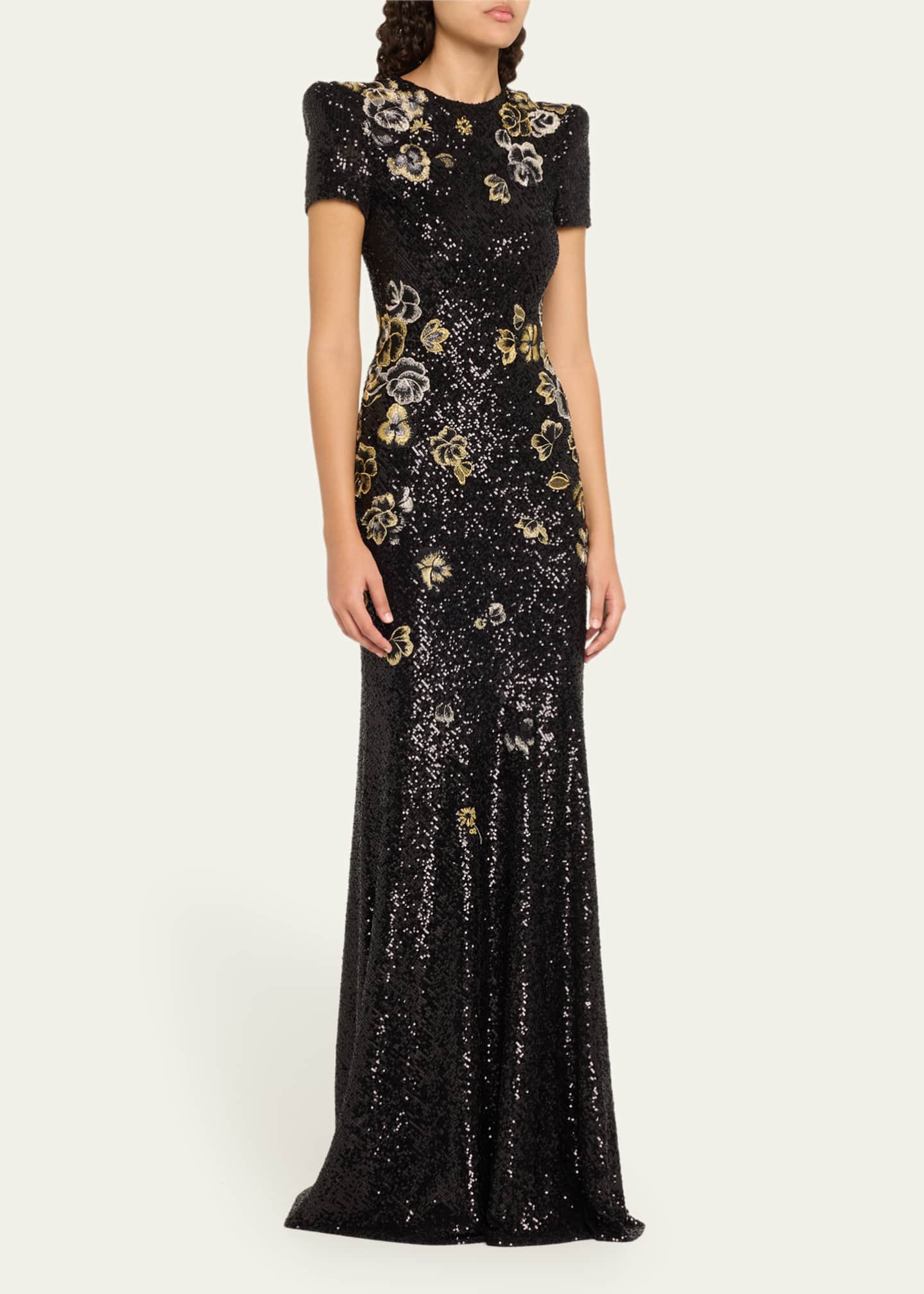 Naeem Khan Floral Sequined Gown - Bergdorf Goodman