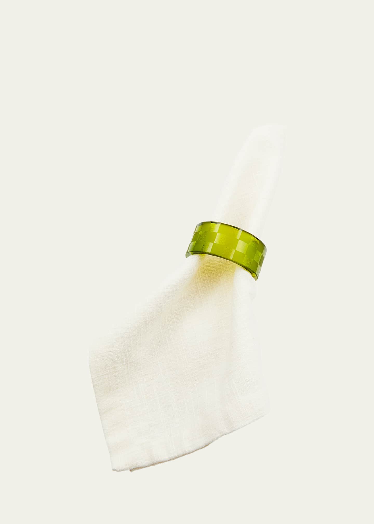 MacKenzie-Childs Green Check Napkin Rings, Set of 4 - Bergdorf Goodman