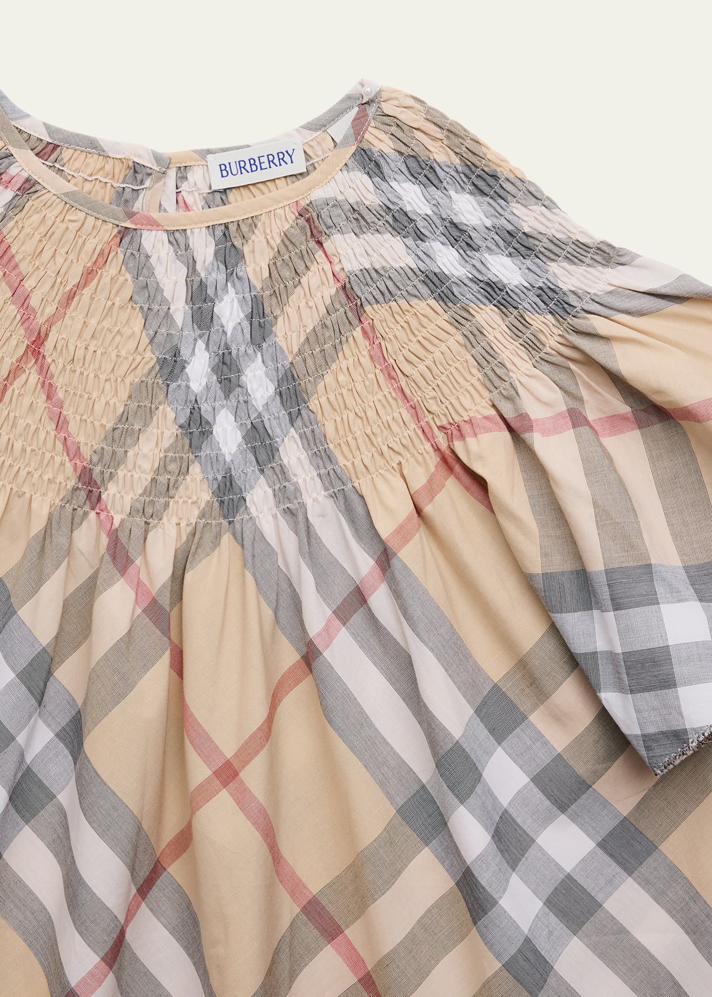 Burberry Girl's Cali Smocked Check-Print Dress, Size 3-14 - Bergdorf Goodman