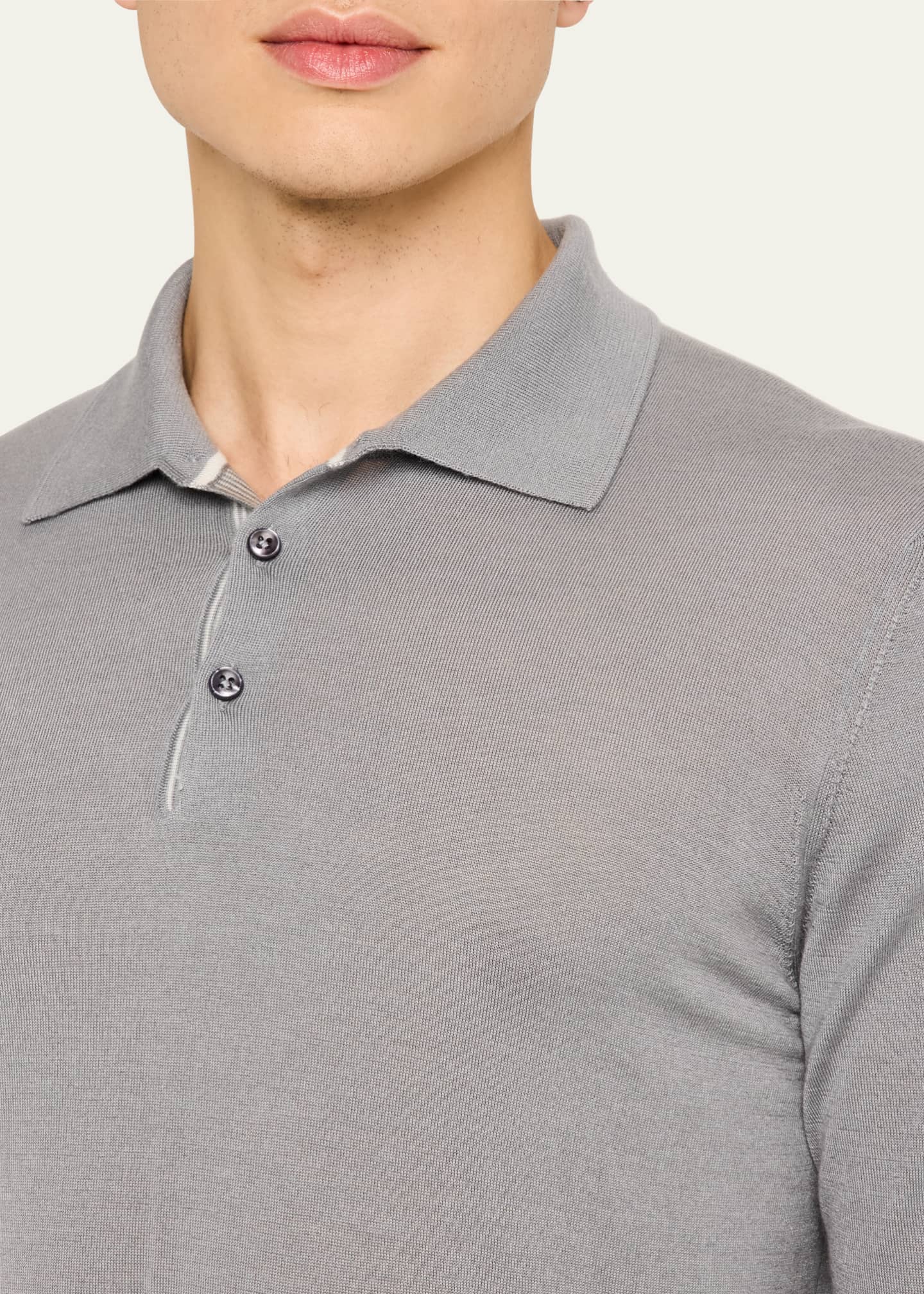 Fioroni Men's Cashmere and Silk Polo Sweater - Bergdorf Goodman