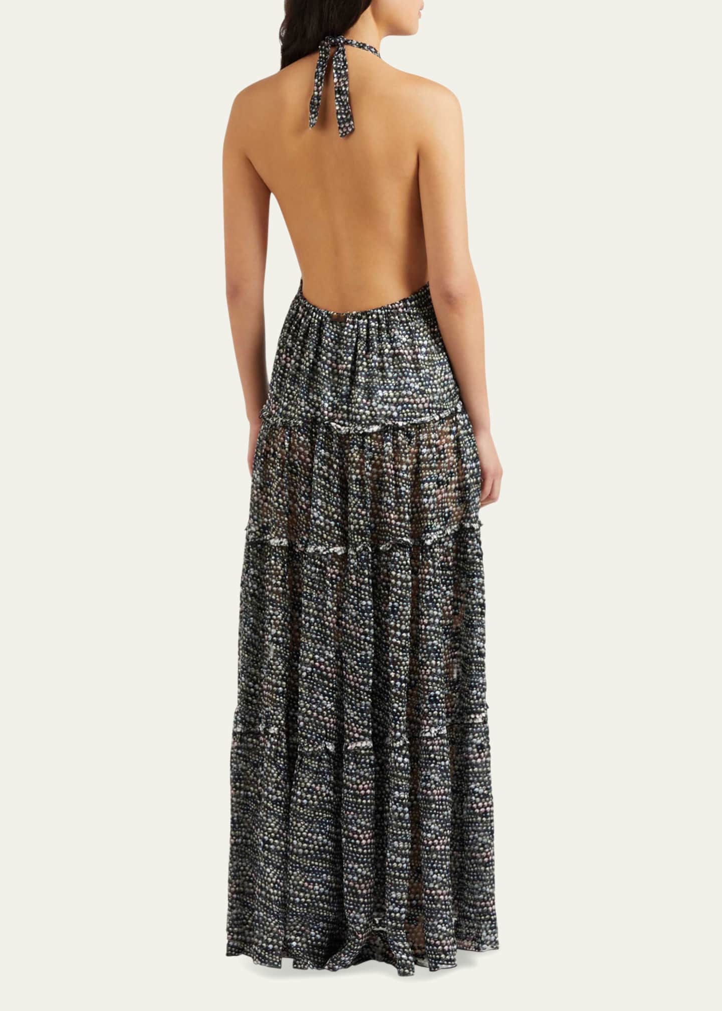 Vilebrequin Pearl Devore Tiered Silk Maxi Dress - Bergdorf Goodman