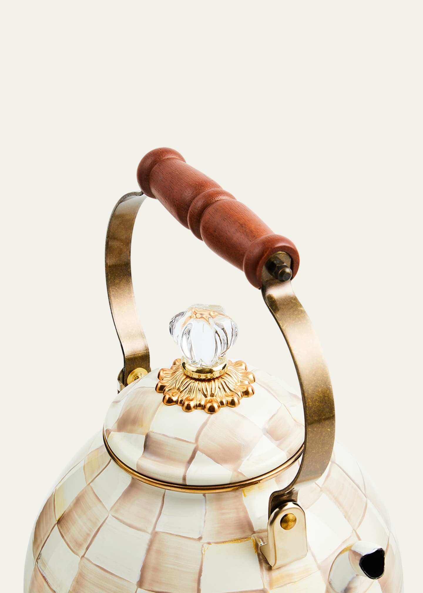 MacKenzie-Childs Mocha Check Tea Kettle, 3 Quarts - Bergdorf Goodman