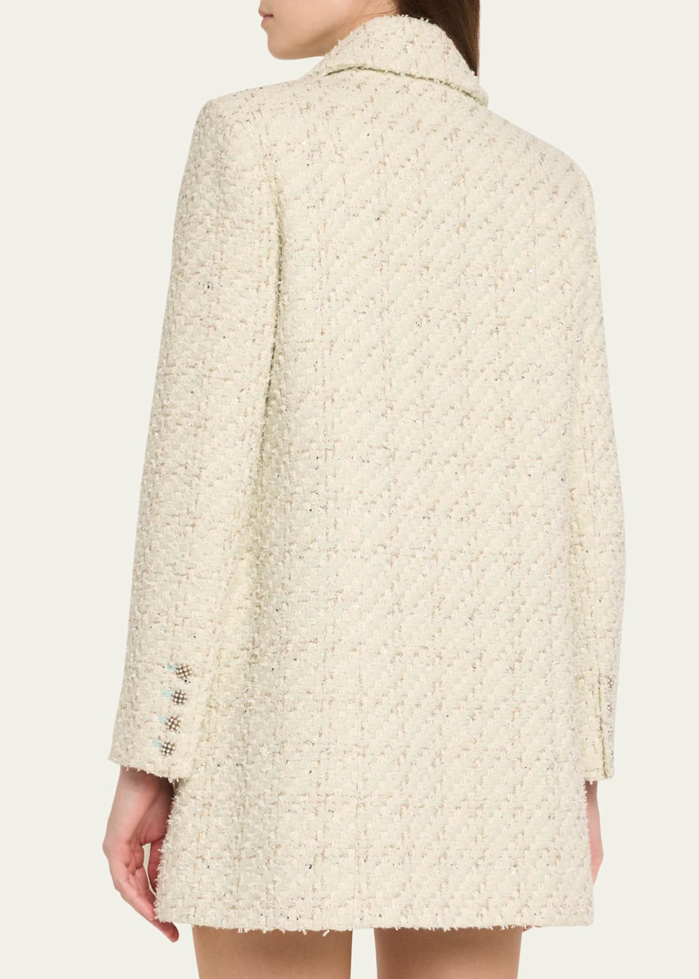 Alice + Olivia Purcell A-Line Tweed Peacoat - Bergdorf Goodman