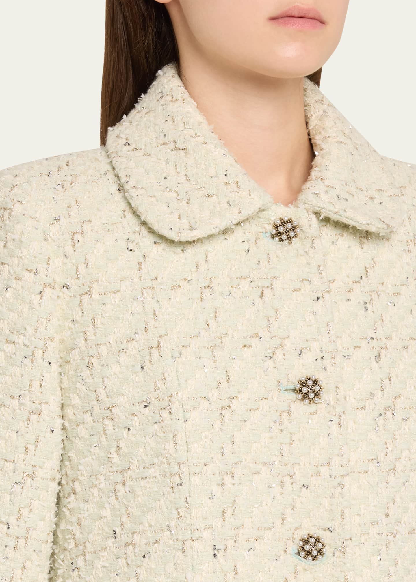 Alice + Olivia Purcell A-Line Tweed Peacoat - Bergdorf Goodman