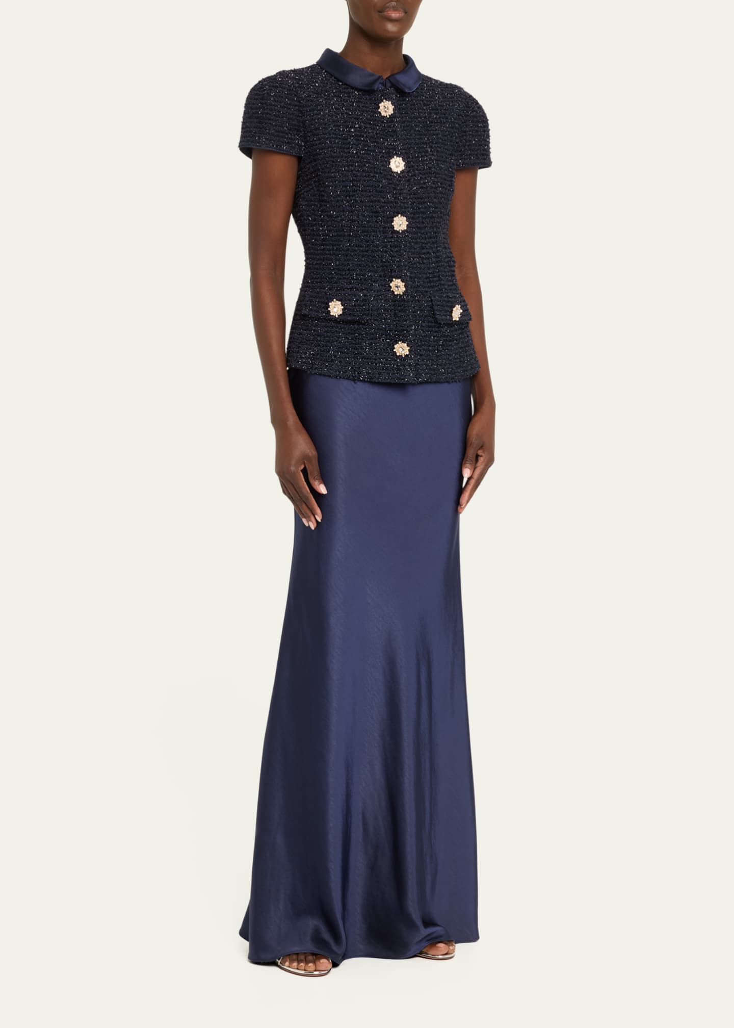 Self-Portrait Metallic Boucle Maxi Dress - Bergdorf Goodman