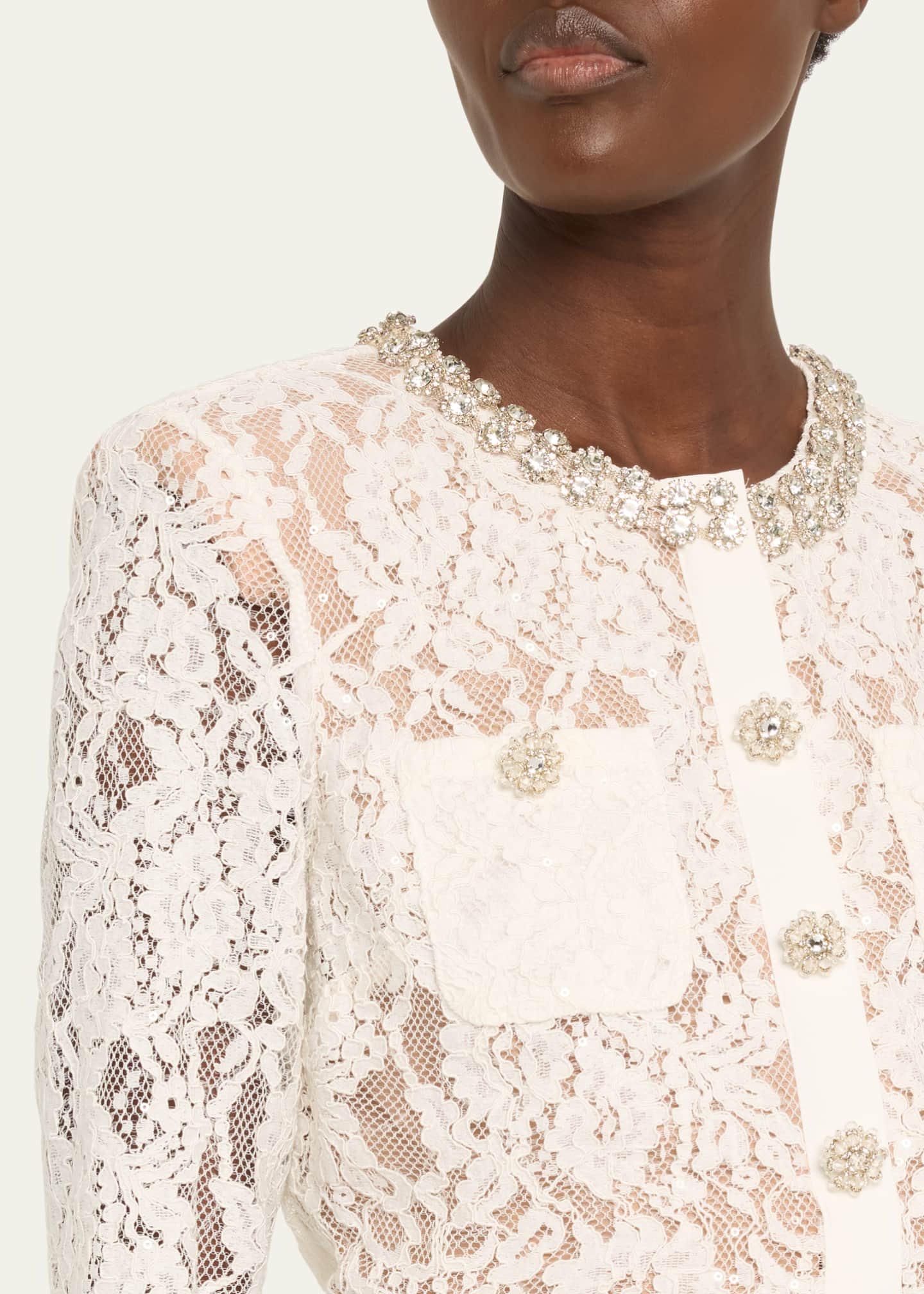 Self-Portrait Embellished Lace Midi Dress - Bergdorf Goodman