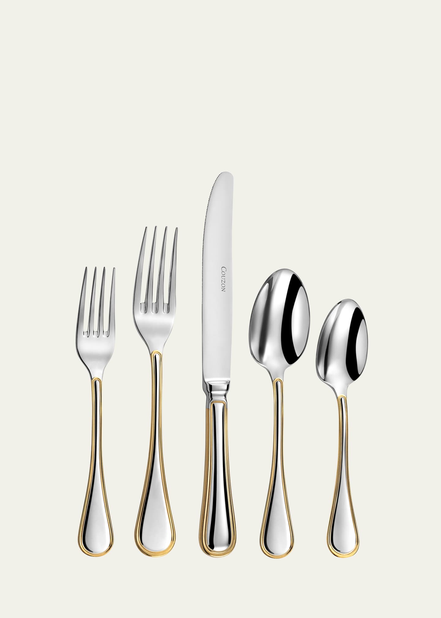 Couzon Lyrique Golden Accent 5-Piece Flatware Place Setting - Bergdorf ...