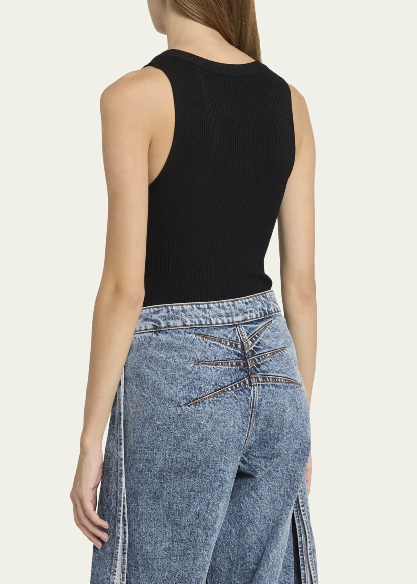 ALAIA Sleeveless Tank Bodysuit - Bergdorf Goodman