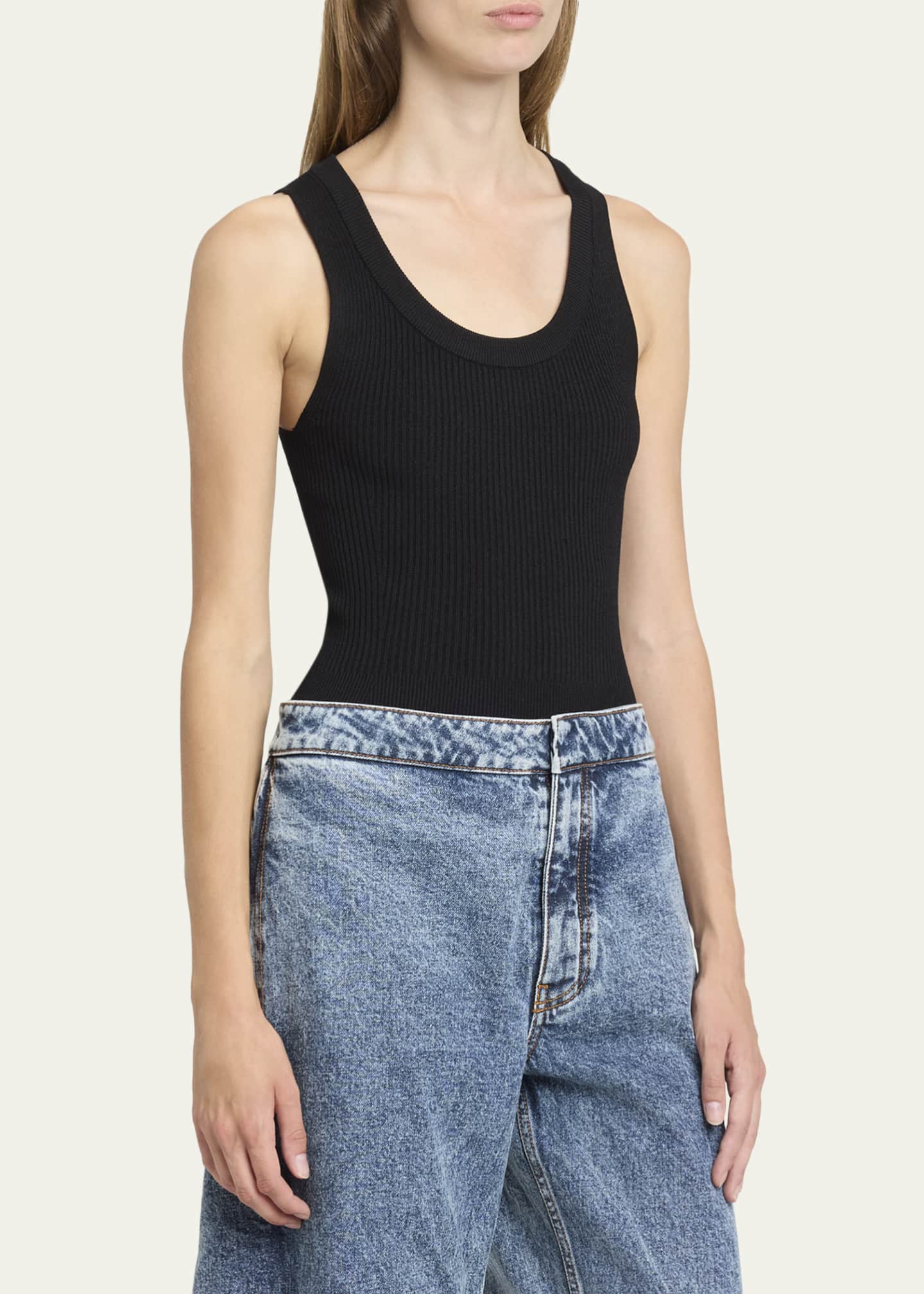 ALAIA Sleeveless Tank Bodysuit - Bergdorf Goodman