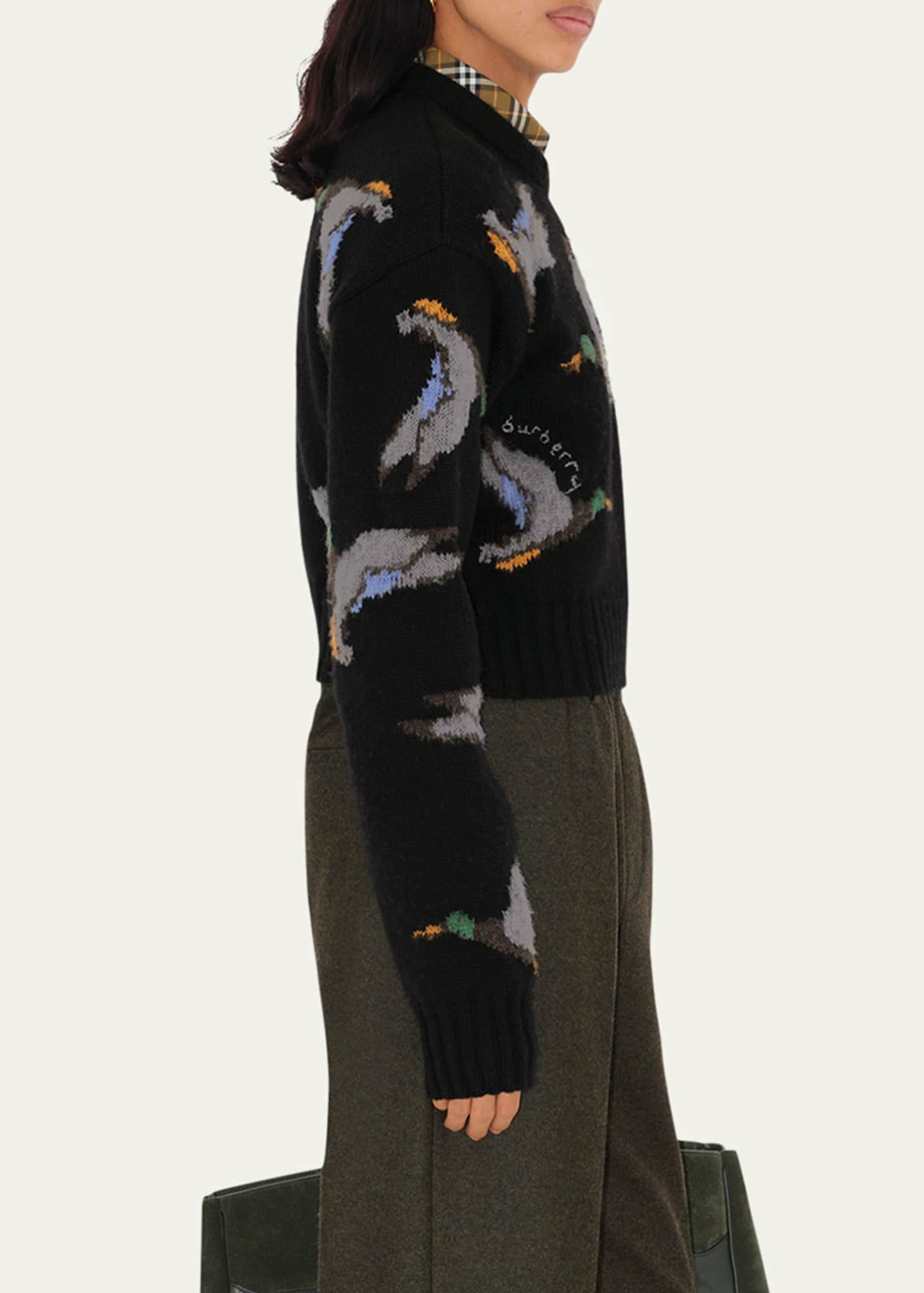 Burberry Intarsia Duck Wool Sweater - Bergdorf Goodman